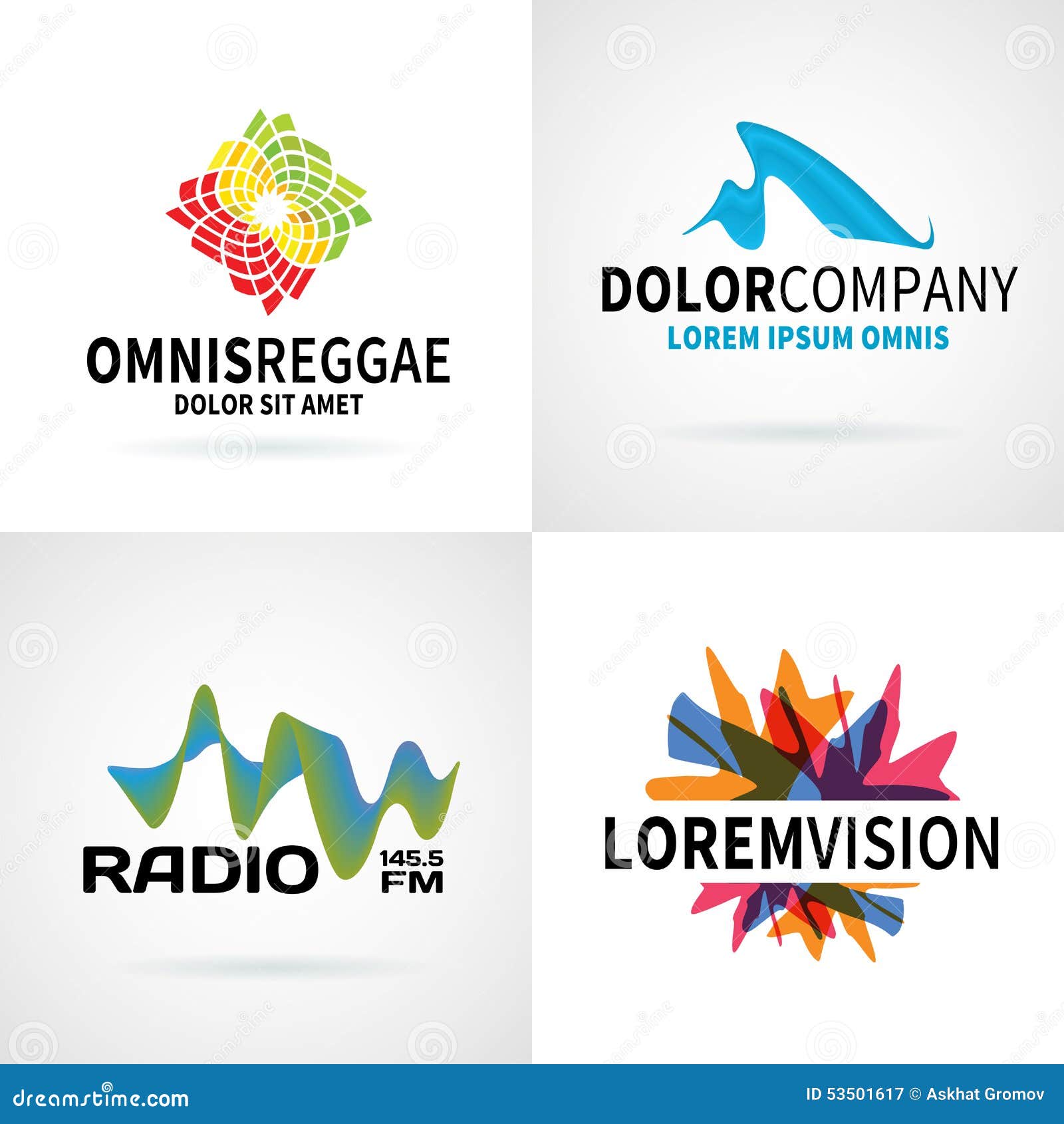 Set of Modern Colorful Abstract Logo Emblem Vector Stock Vector ...