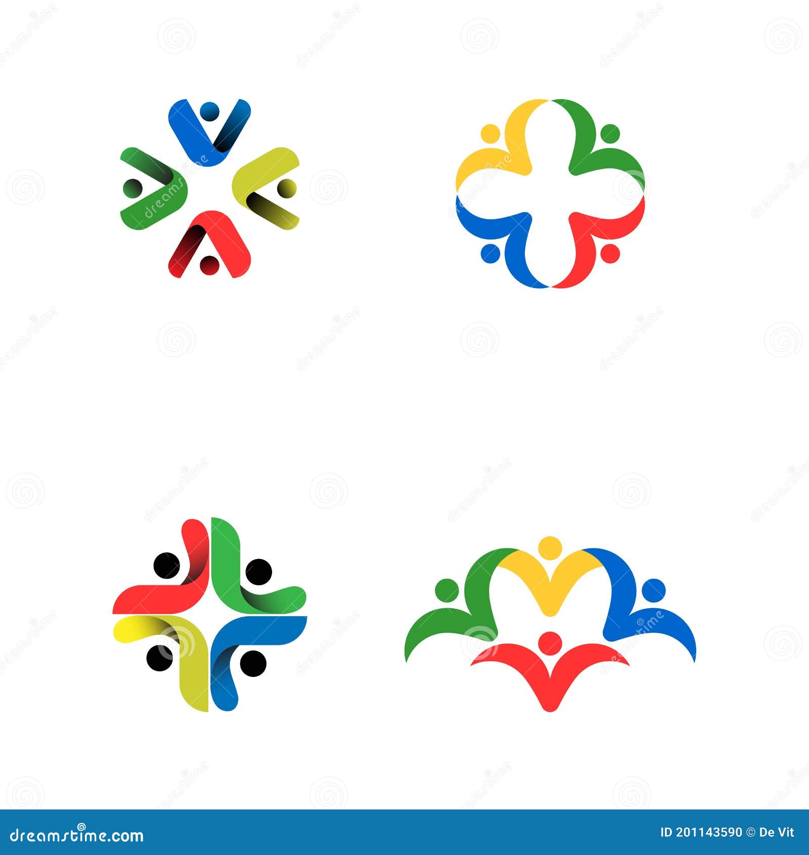 Set Modern Community Logo Desain Stock Vector - Illustration of brand ...