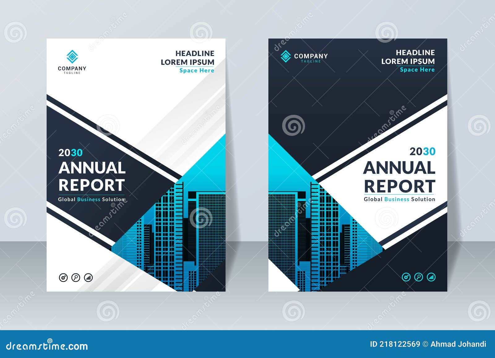 Set of Modern Corporate Annual Report Design Template Stock Vector ...