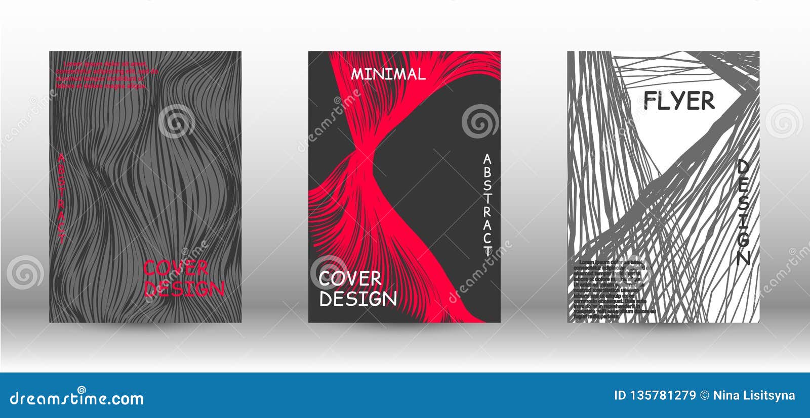 A set of modern covers. stock vector. Illustration of dynamic - 135781279