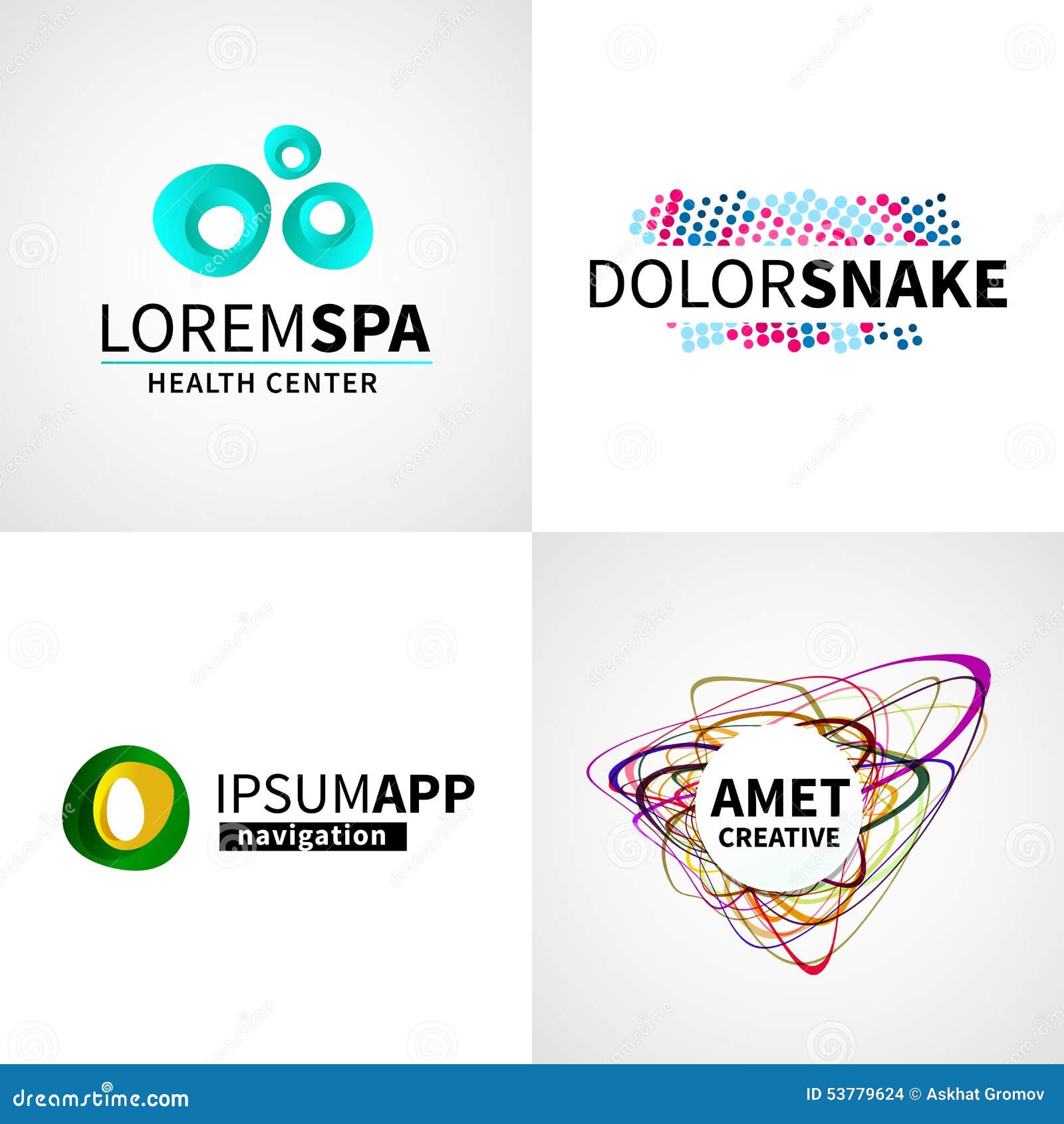 Set of Modern Creative Colorful Abstract Spa Stock Vector ...