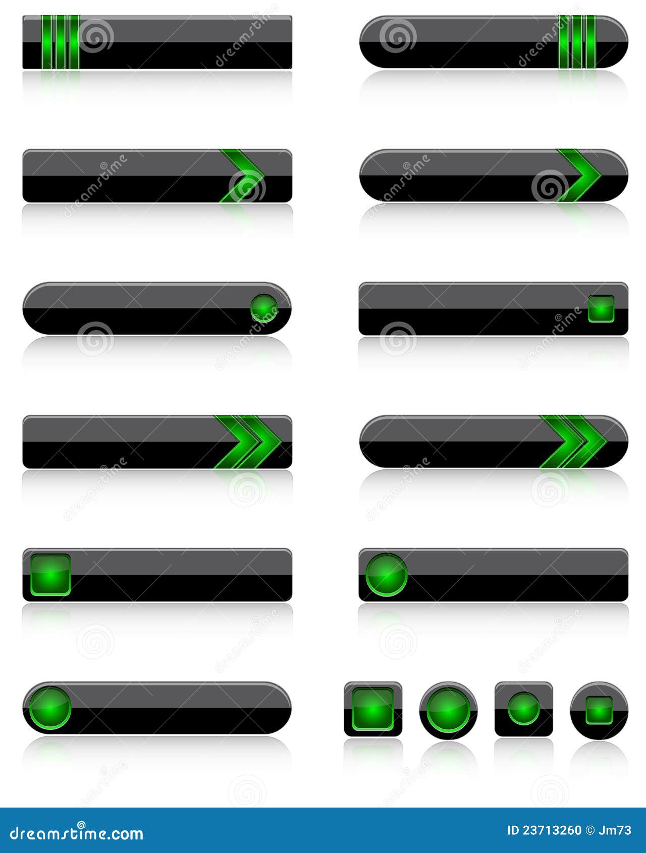 Set of Modern Dark Web Buttons Stock Vector - Illustration of modern ...