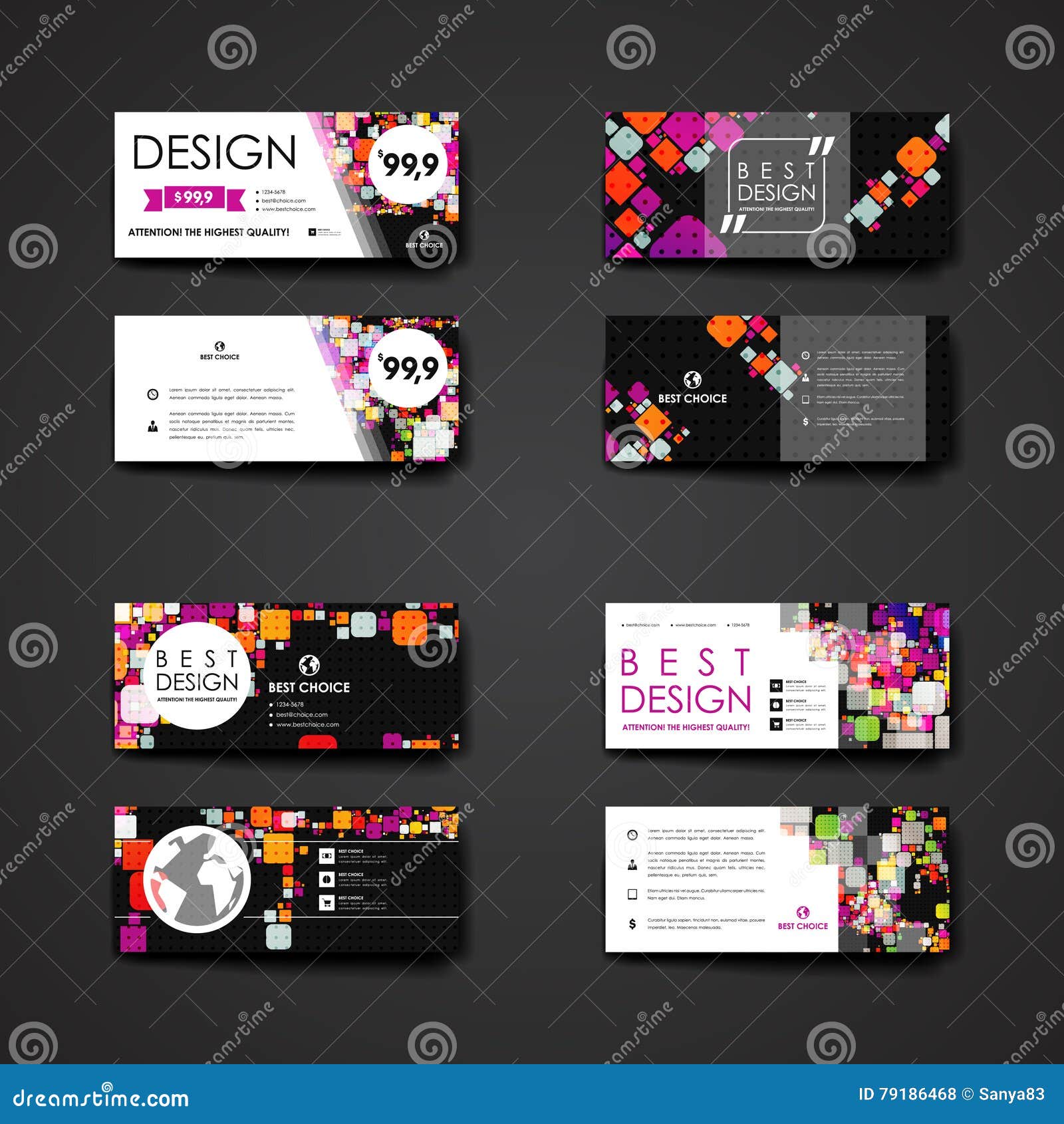 Set of Modern Design Banner Template in Abstract Background Style Stock ...