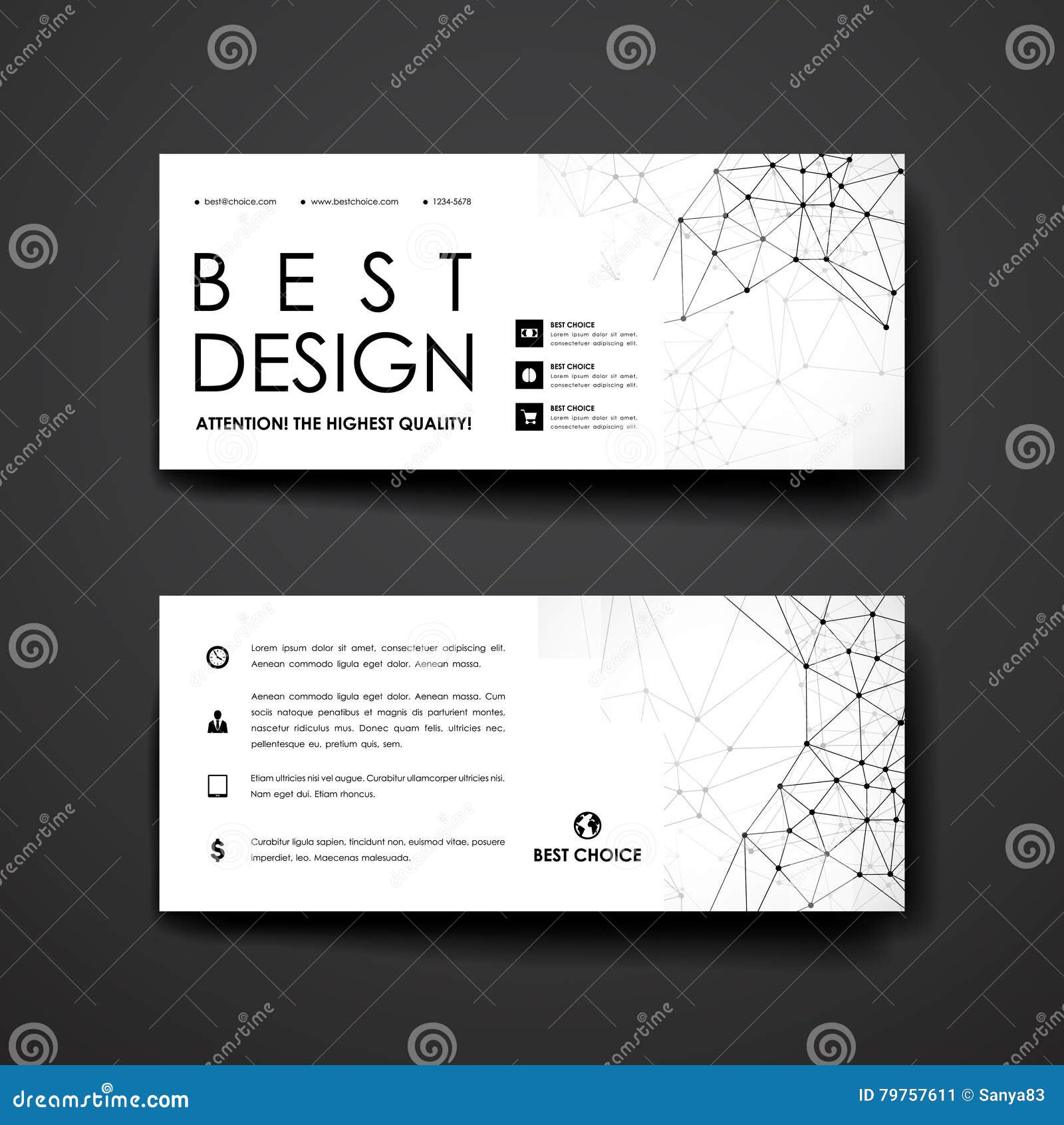 Set of Modern Design Banner Template in Molecular Structure Style Stock ...