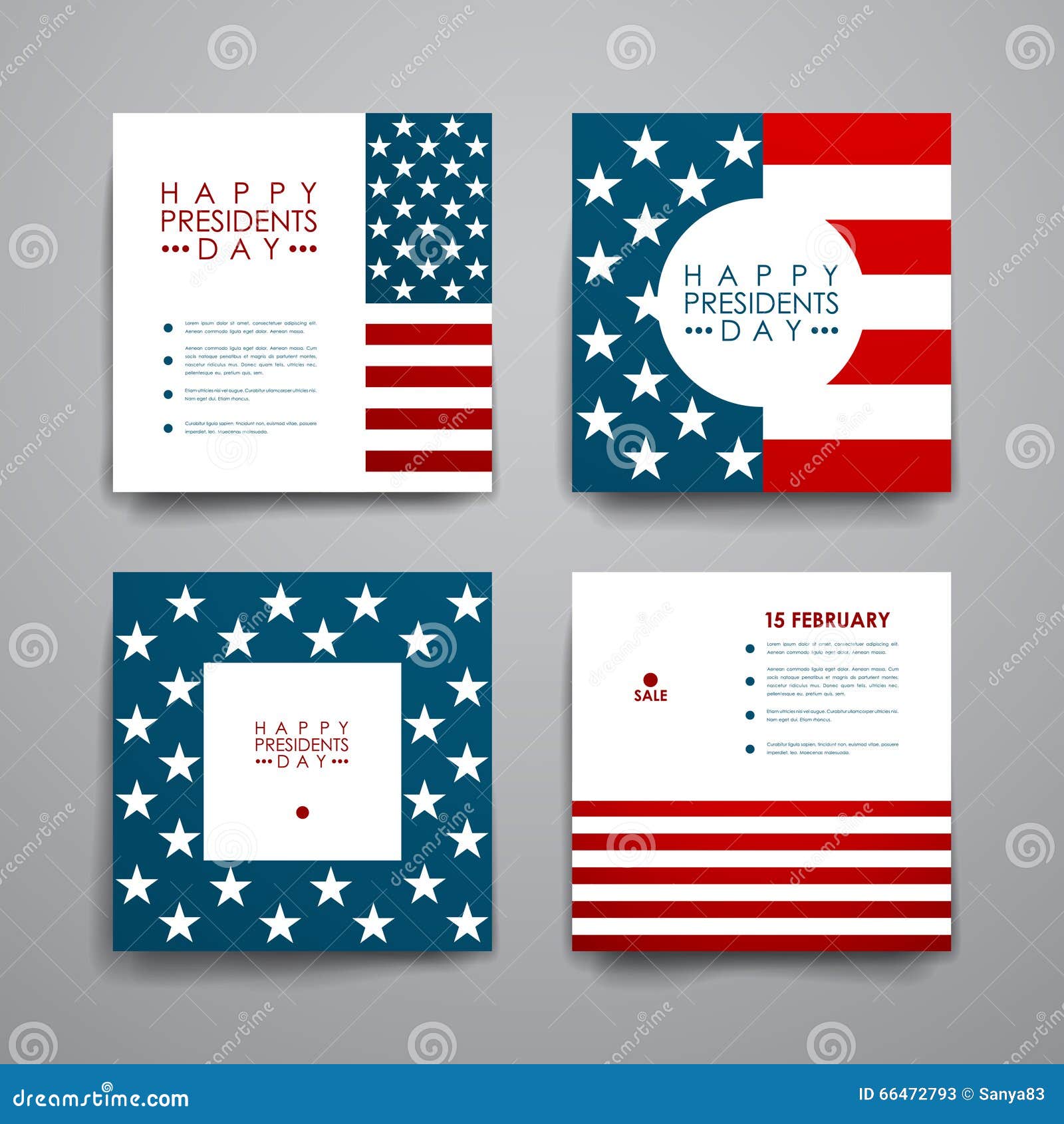 Set of Modern Design Banner Template in Presidents Day Style Stock ...