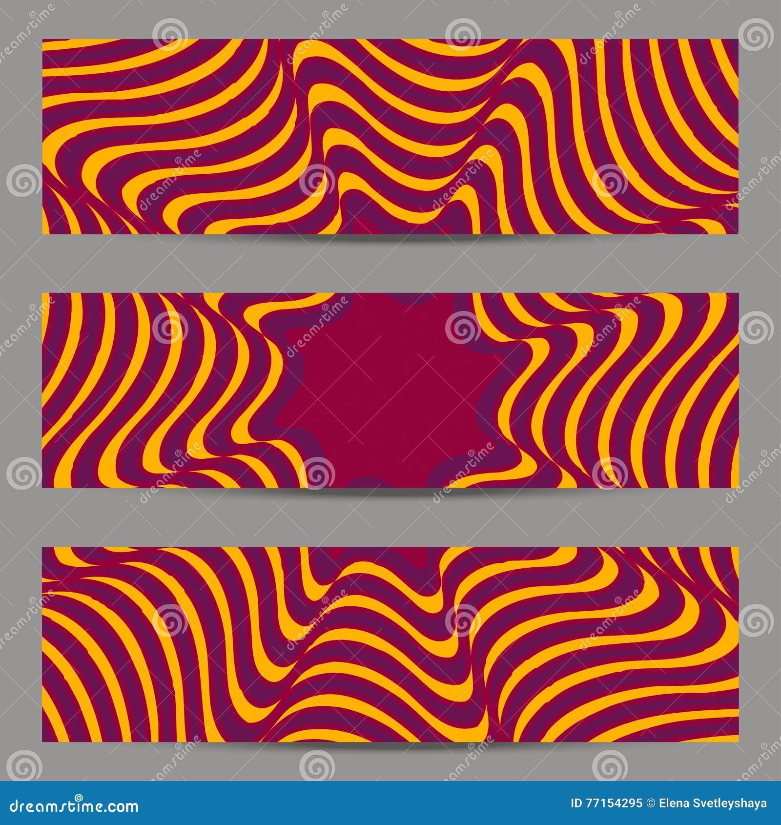 Set of Modern Design Banners, Headers Template with Abstract 3d Volume ...