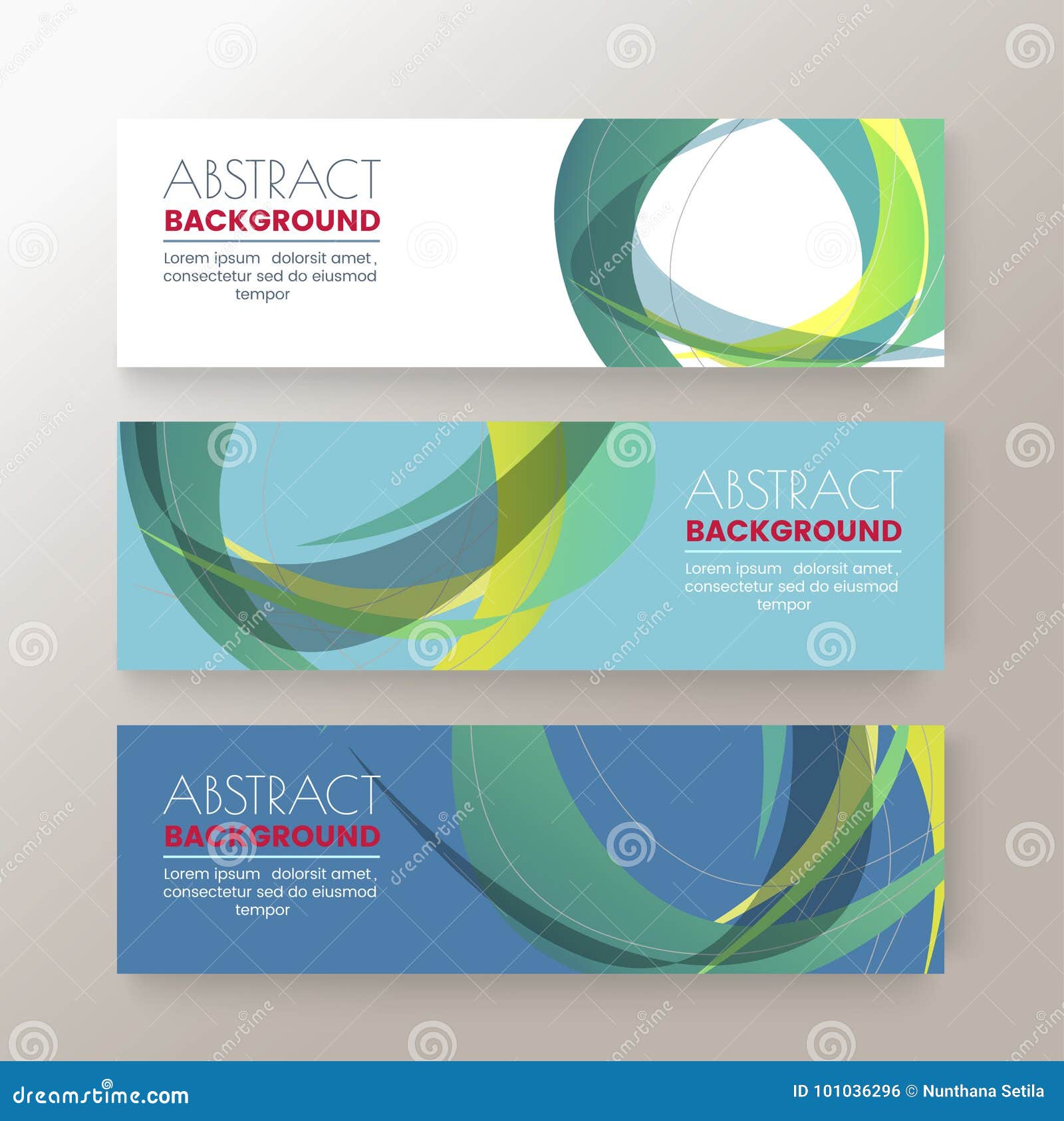 Set of Modern Design Banners Template with Abstract Colorful Circle ...