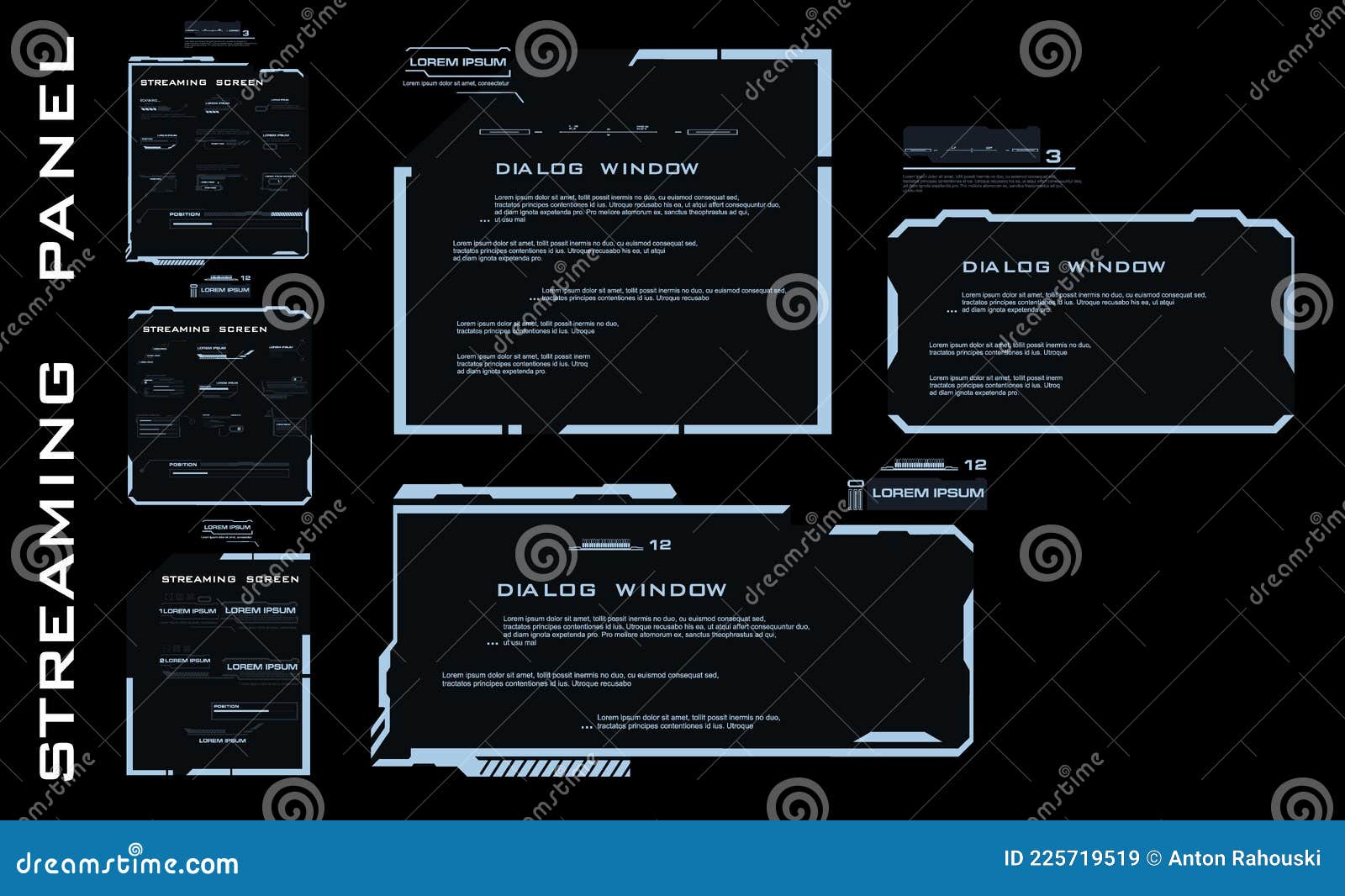 Modern Dialog HUD Interface. Streaming Panel. Streaming Screen ...