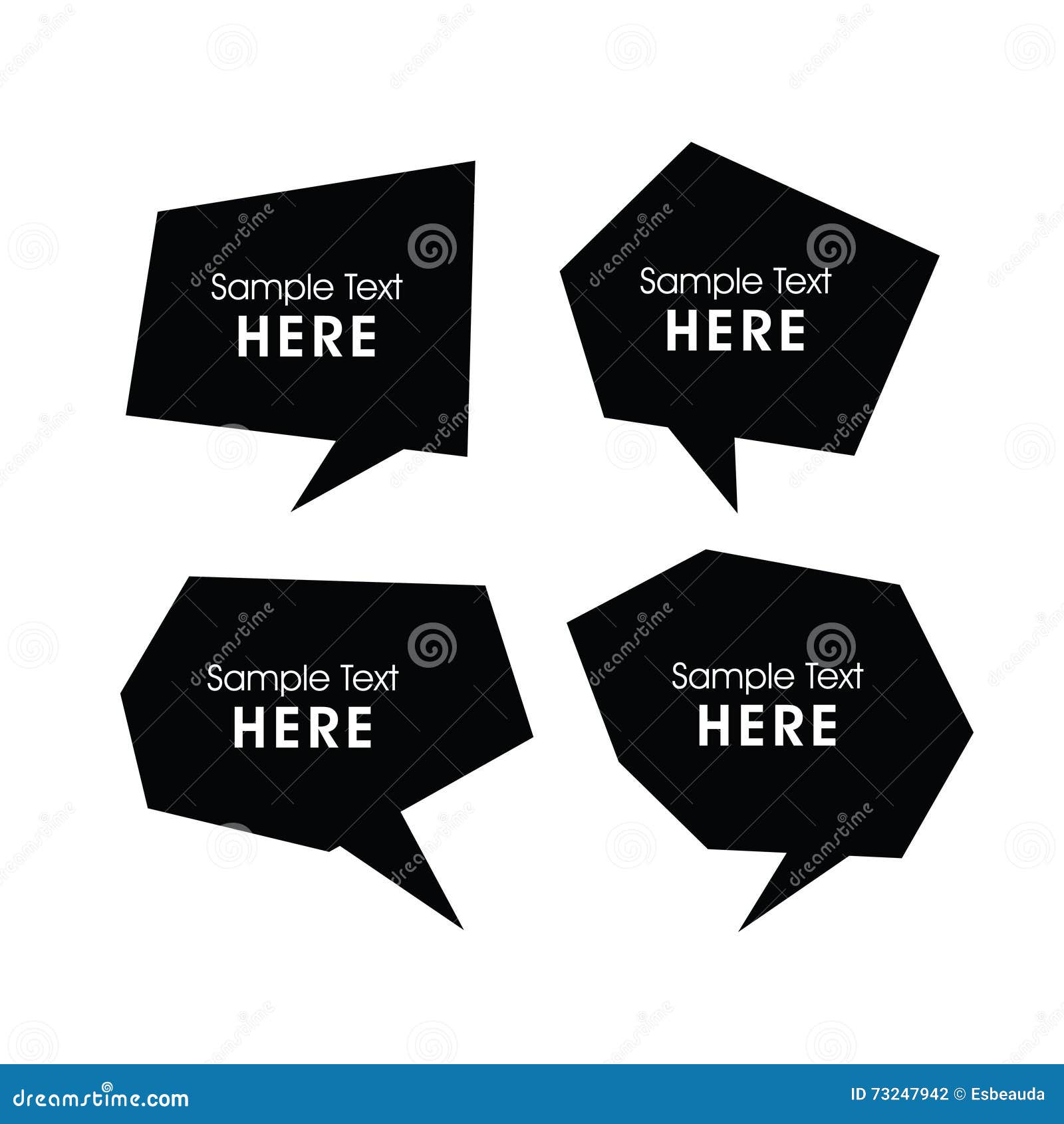 Set of modern dialogue box stock vector. Illustration of word - 73247942