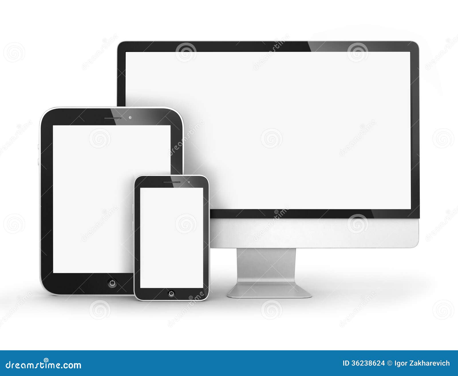 Set of Modern Digital Devices Stock Illustration - Illustration of ...