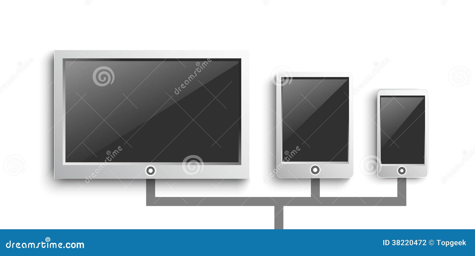 Set of Modern Digital Devices Stock Vector - Illustration of isolated ...