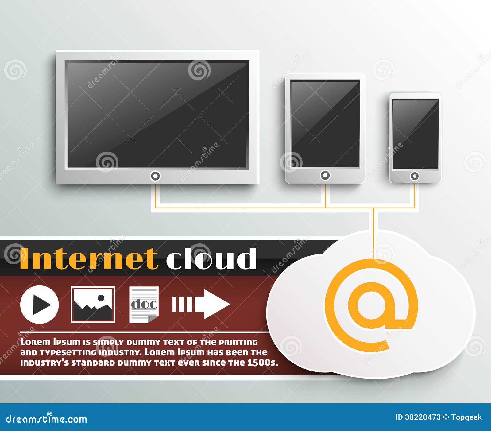 Set of Modern Digital Devices Stock Illustration - Illustration of ...