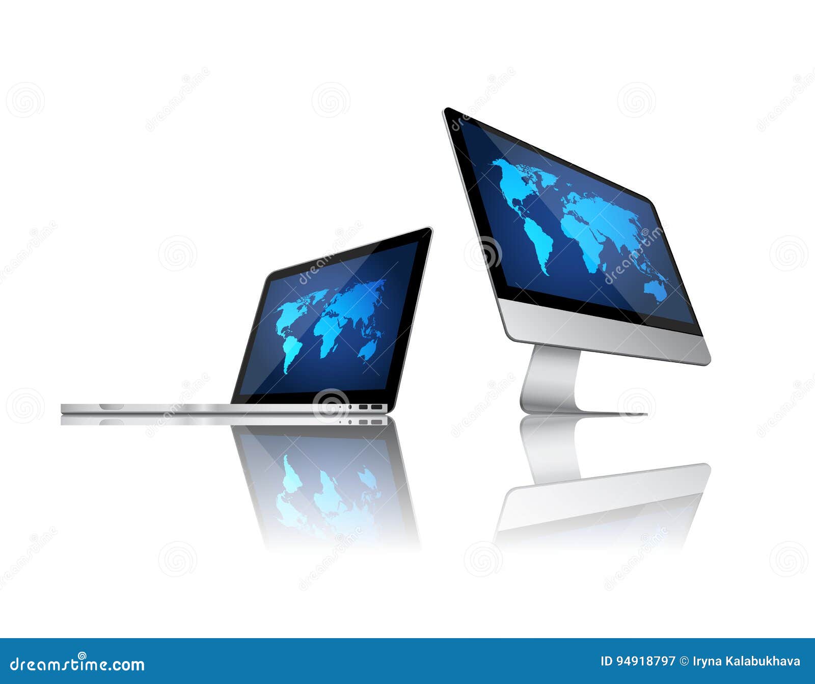 Set of Modern Digital Devices Stock Vector - Illustration of open ...