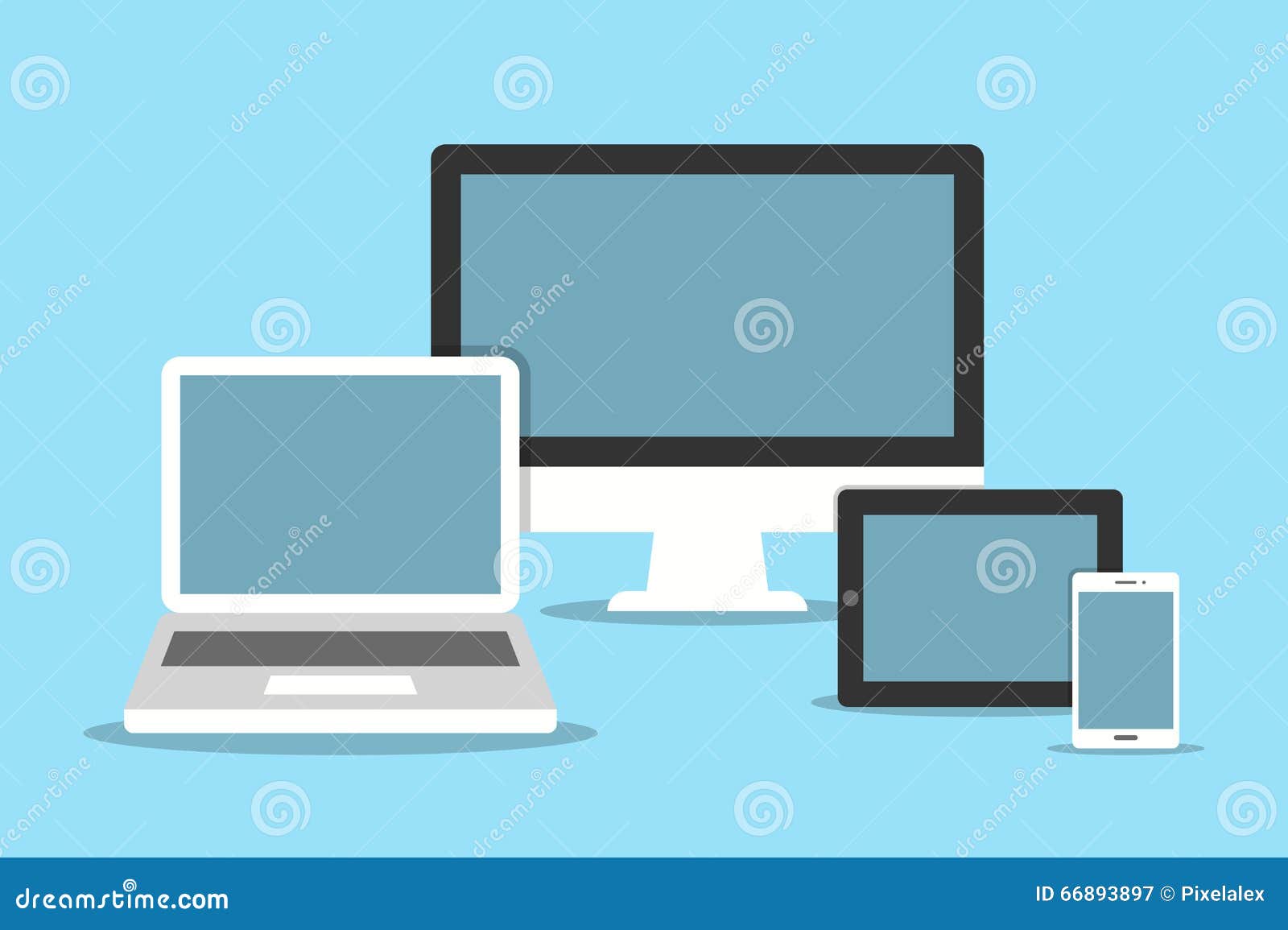 Set of Modern Digital Devices Stock Vector - Illustration of phone ...