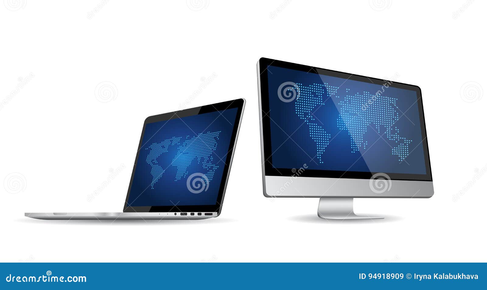 Set of Modern Digital Devices on White Background Stock Vector ...