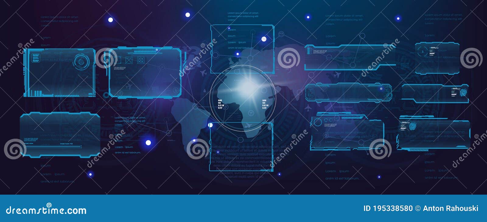 Digital Hud Frames. Futuristic User Interface Digital Panels And ...