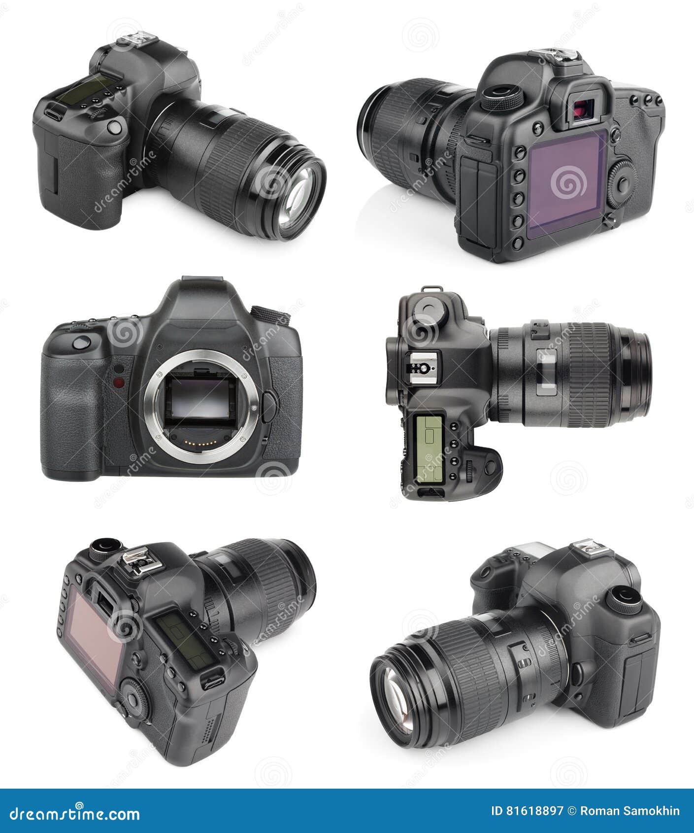 Set of Modern Digital SLR Cameras Stock Image - Image of mirror, group ...