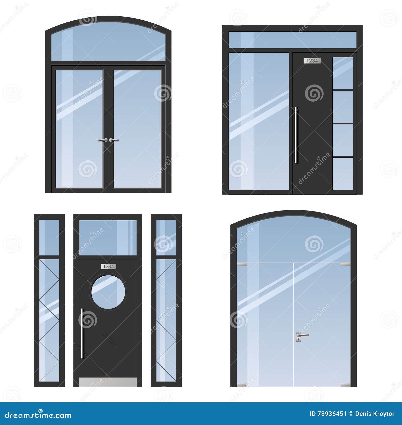 Set of modern doors stock vector. Illustration of profile - 78936451