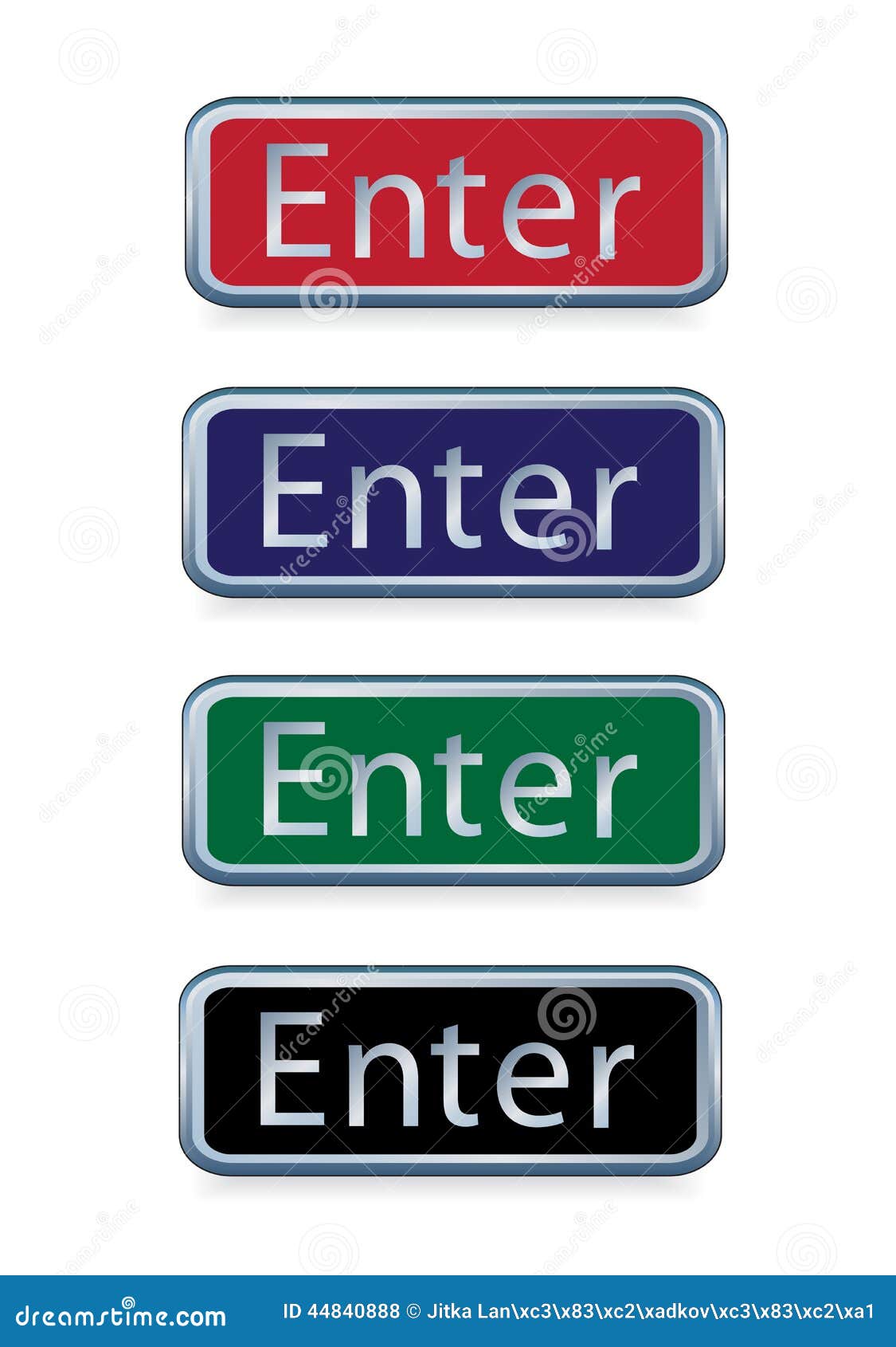 Set of Modern Enter Buttons Stock Illustration - Illustration of chrome ...