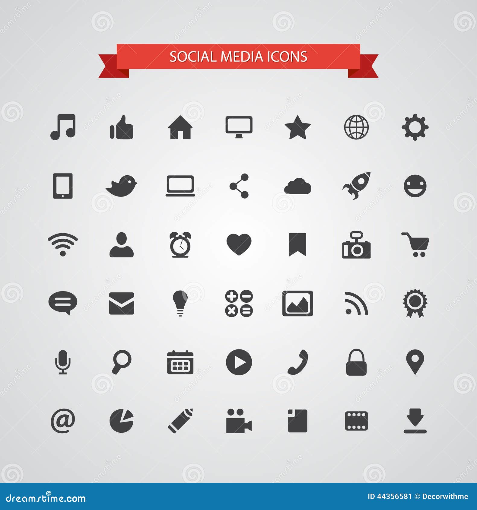 Set of Modern Flat Design Social Media Icons Stock Vector ...