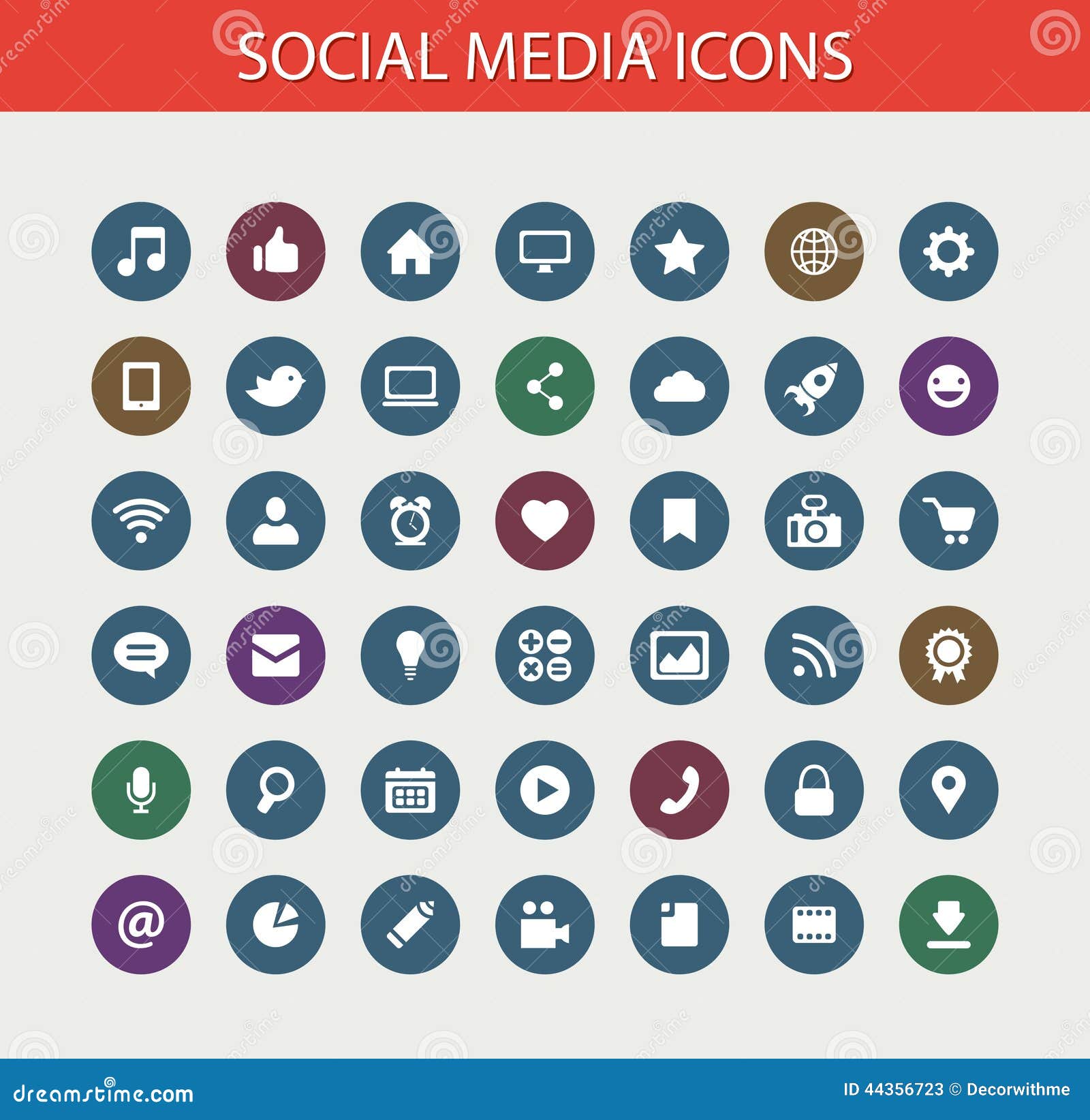 Set of Modern Flat Design Social Media Icons Stock Vector ...