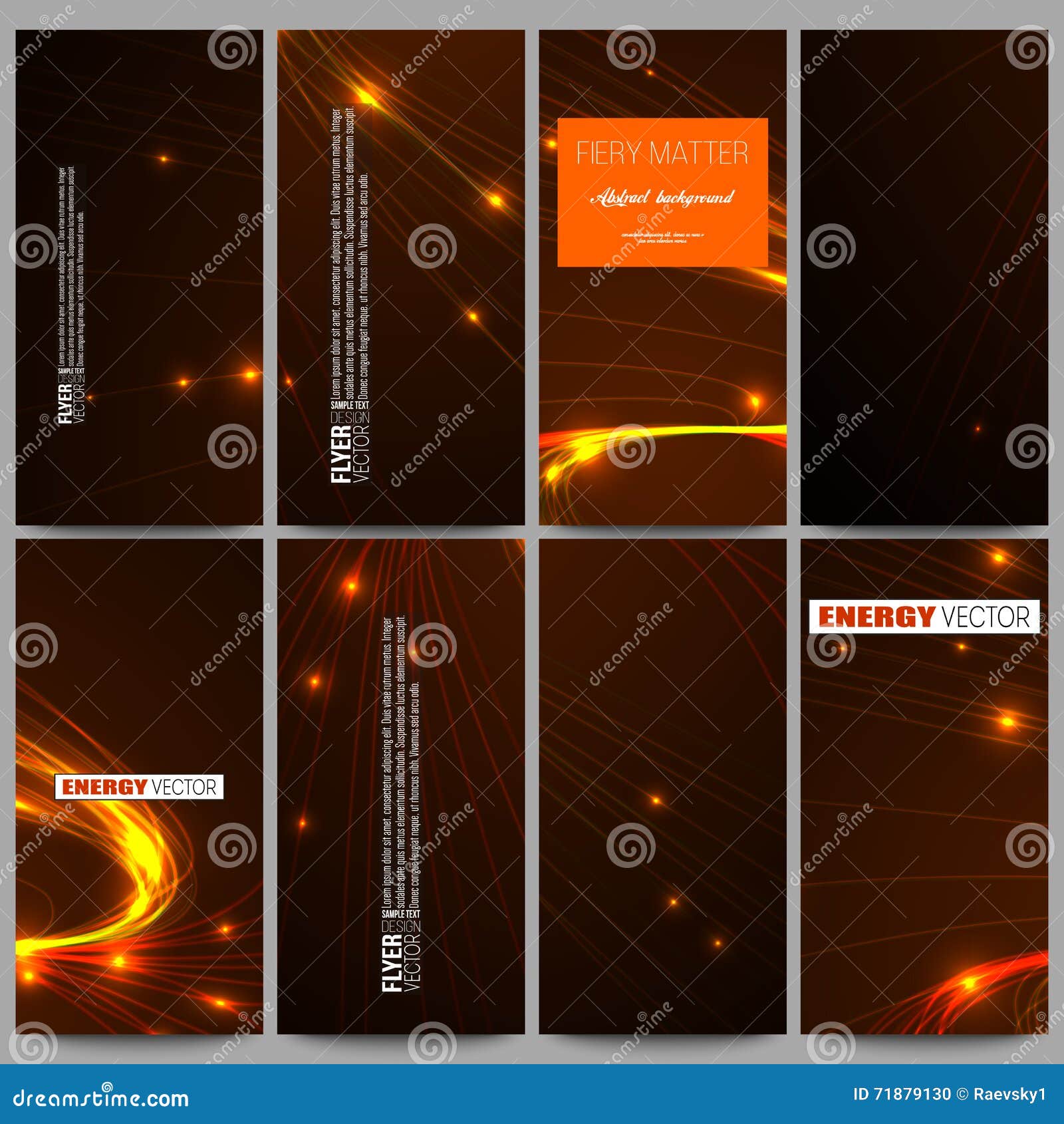 Set of Modern Flyers. Abstract Lines Background, Dynamic Glowing ...