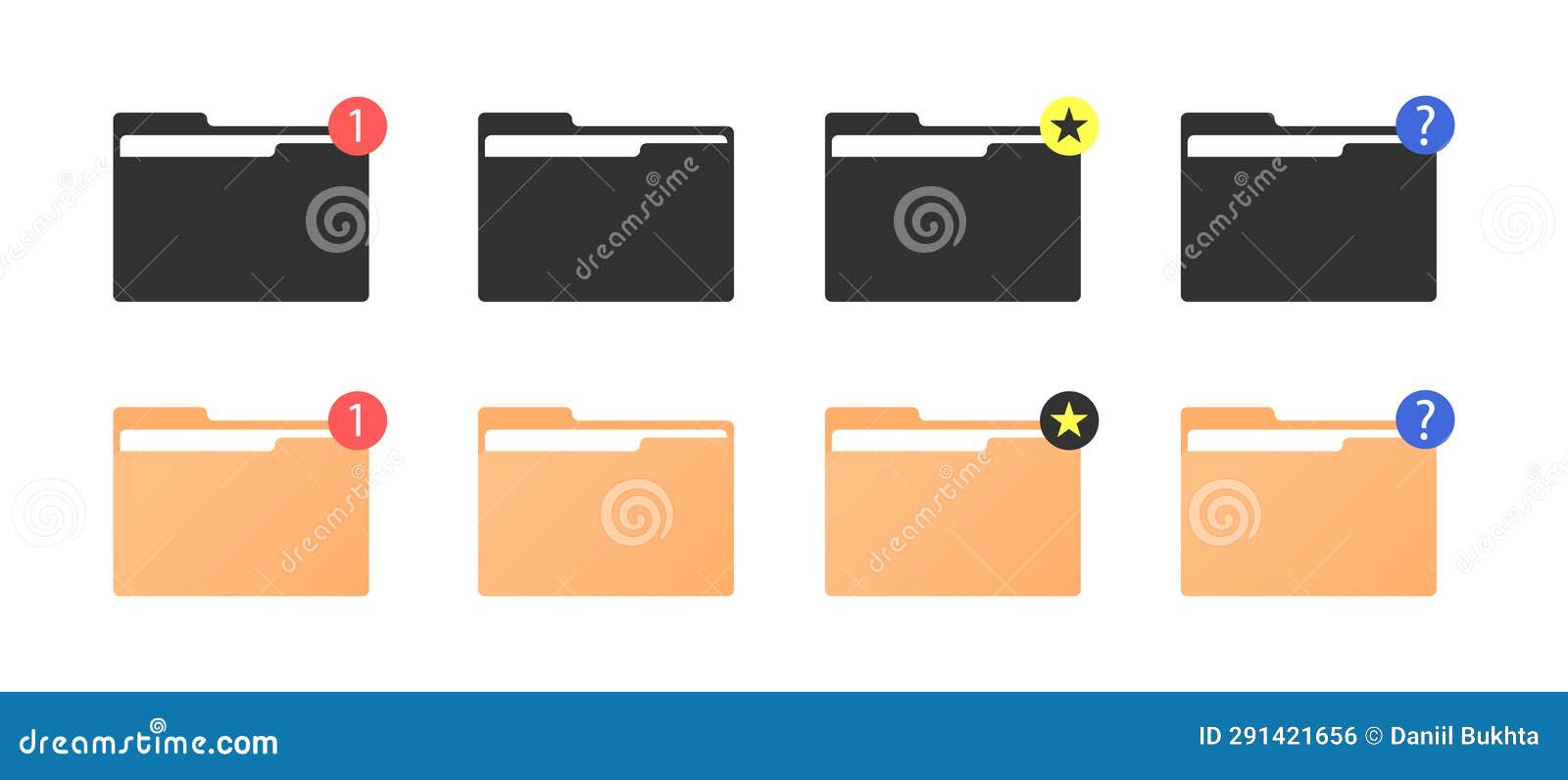 Set of Modern Folders Icons for UI UX Stock Illustration - Illustration ...