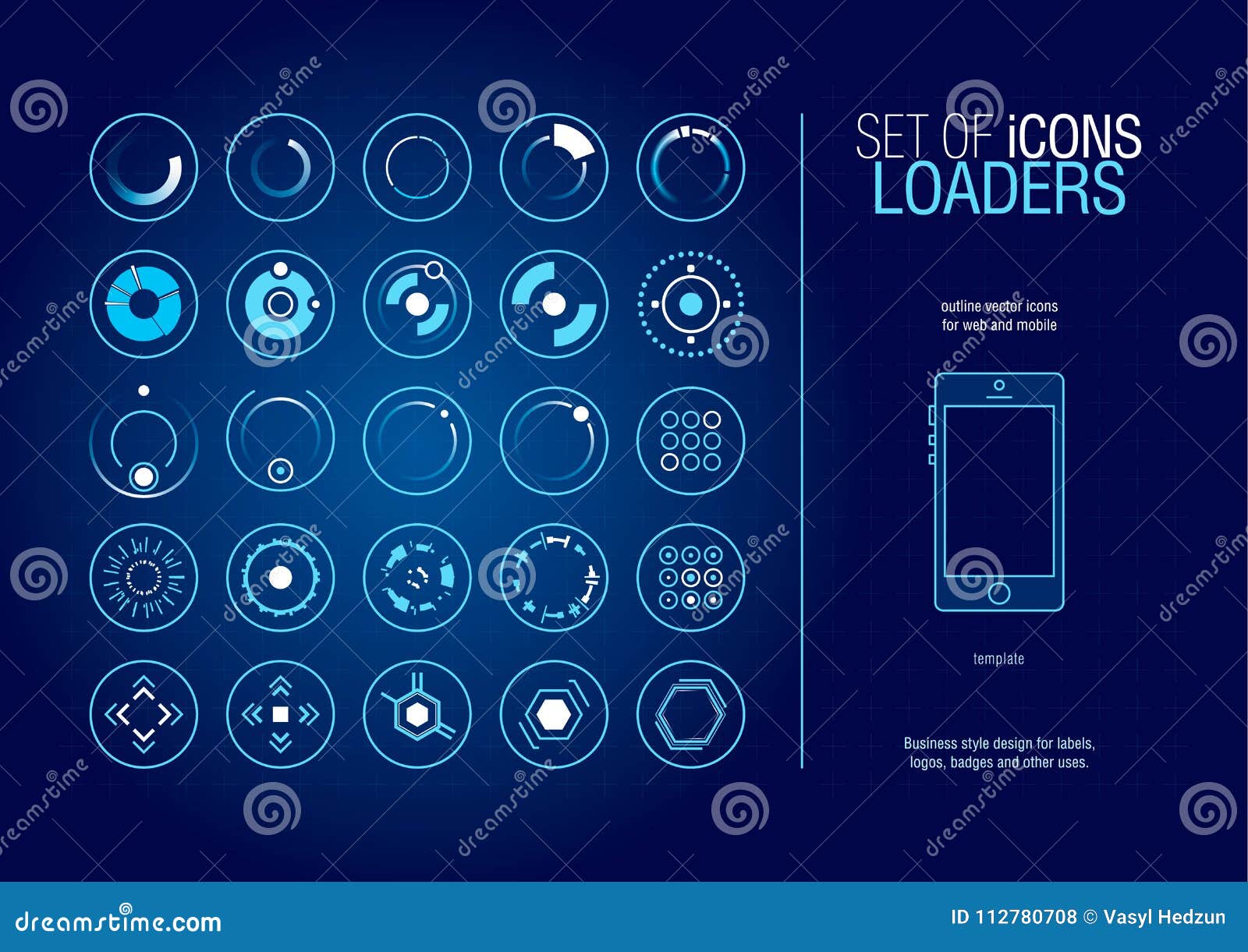 Set of Modern Futuristic Infographic Elements and Symbols for User ...