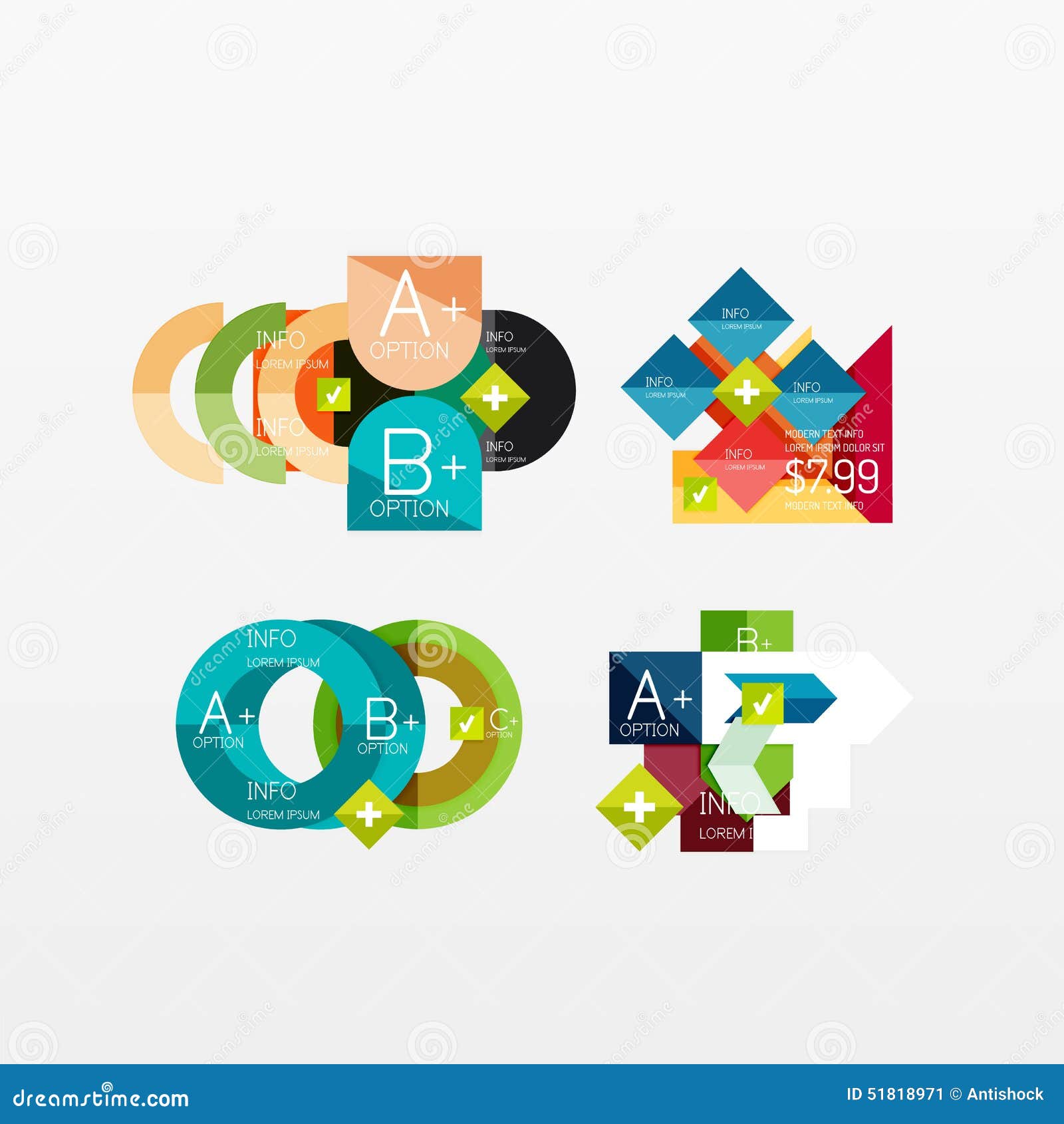Set of Modern Geometric Infographic Web Layouts Stock Vector ...