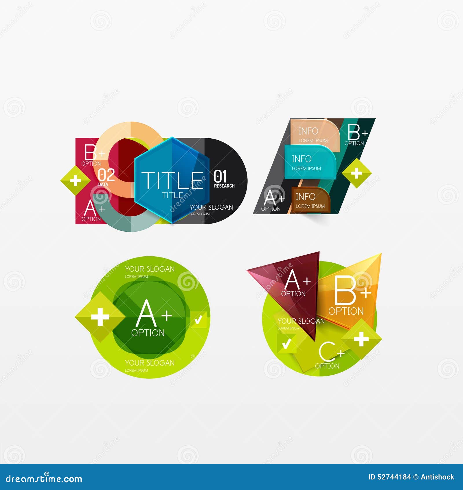Set of Modern Geometric Infographic Web Layouts Stock Vector ...