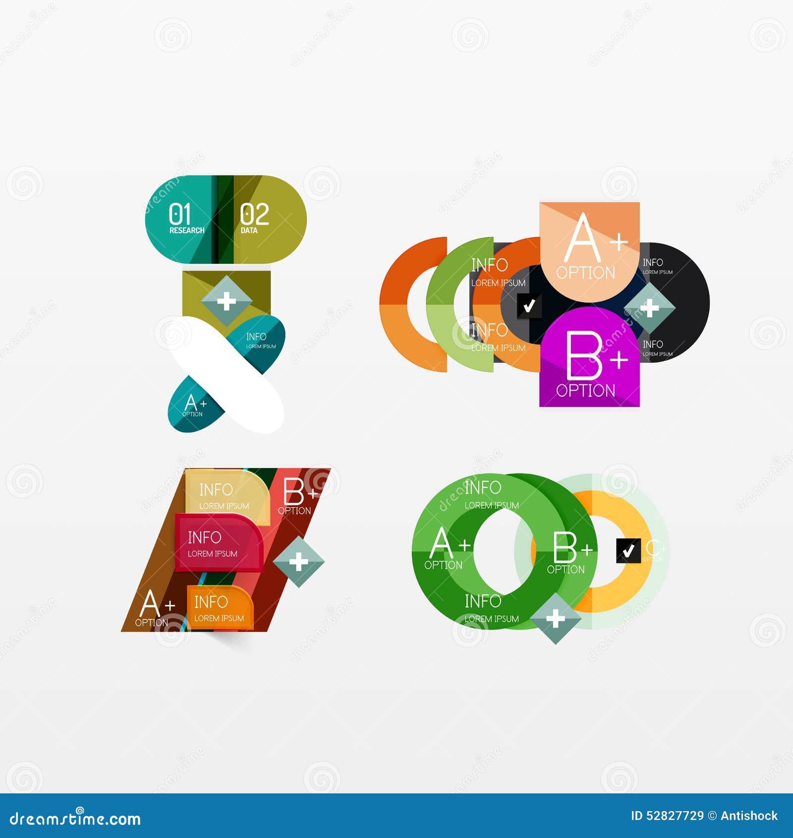 Set of Modern Geometric Infographic Web Layouts Stock Vector ...