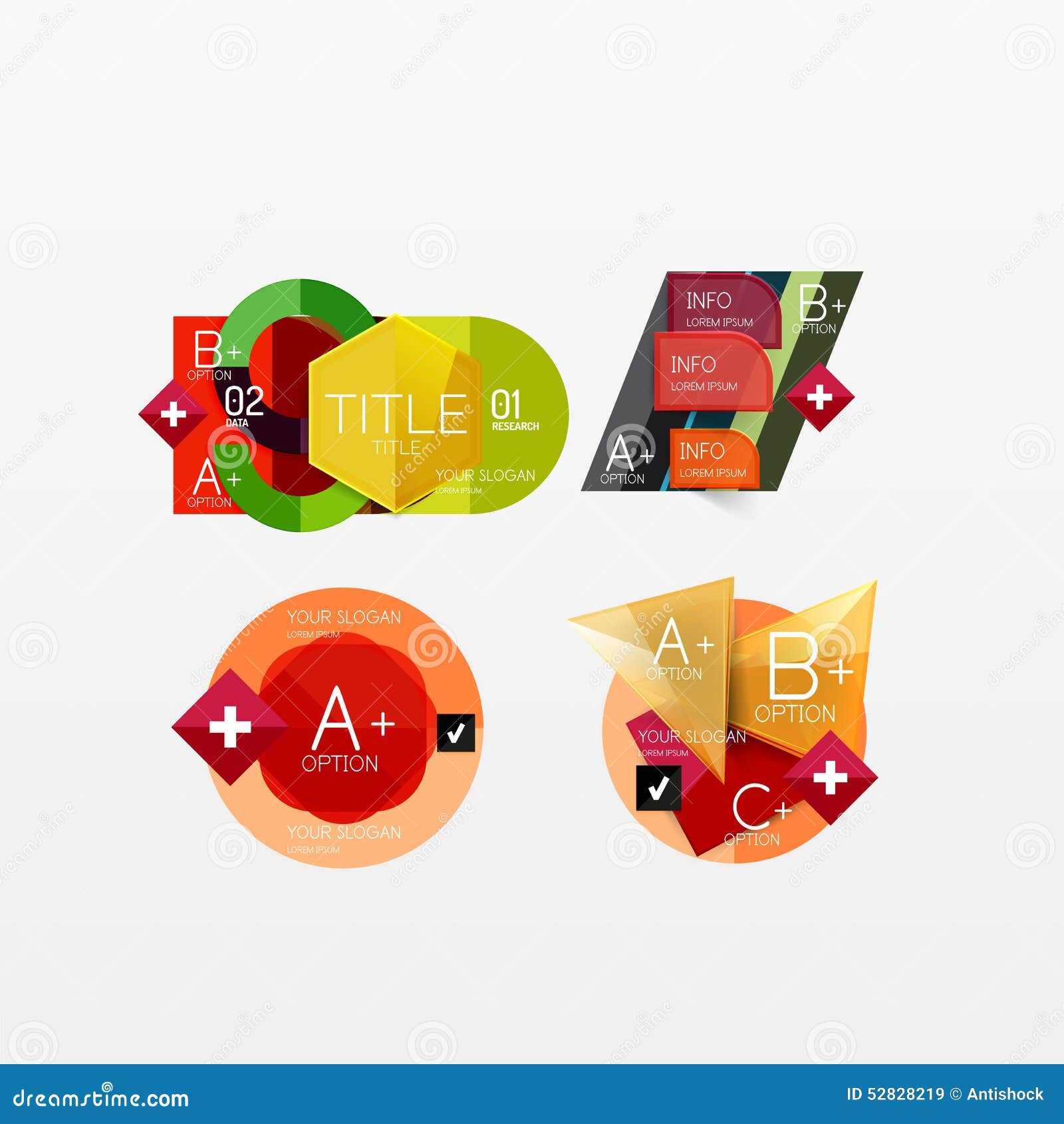 Set of Modern Geometric Infographic Web Layouts Stock Vector ...