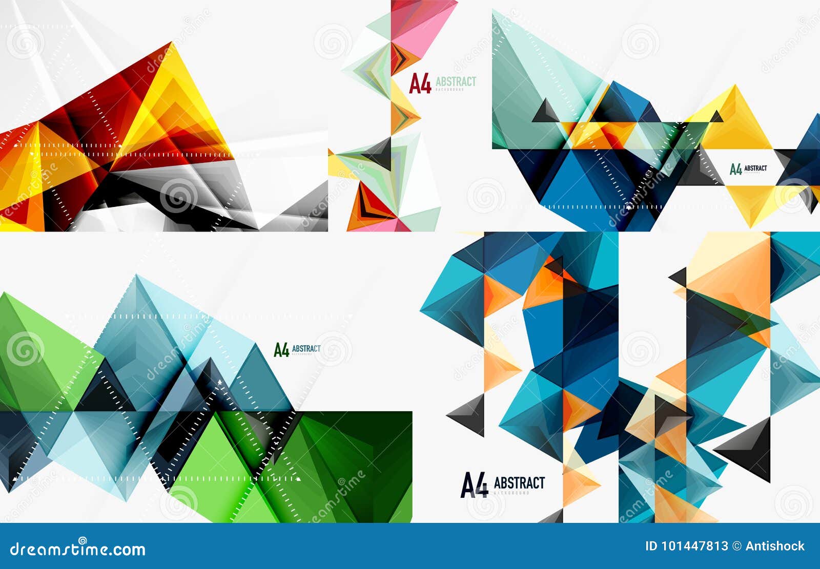 Set of Modern Geometric Templates Stock Vector - Illustration of ...
