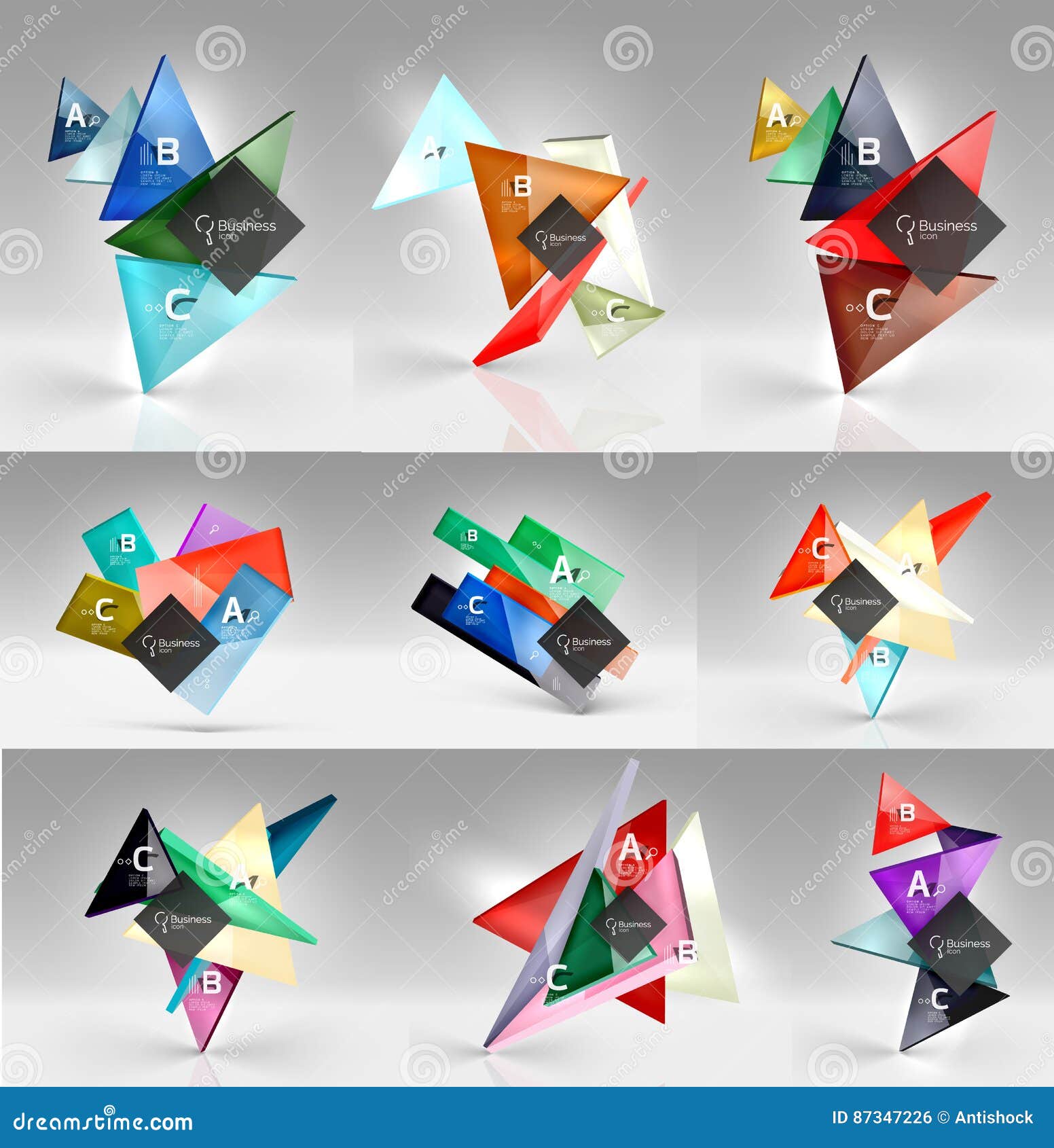 Set of Modern Geometrical Concepts, Design Elements Stock Illustration ...