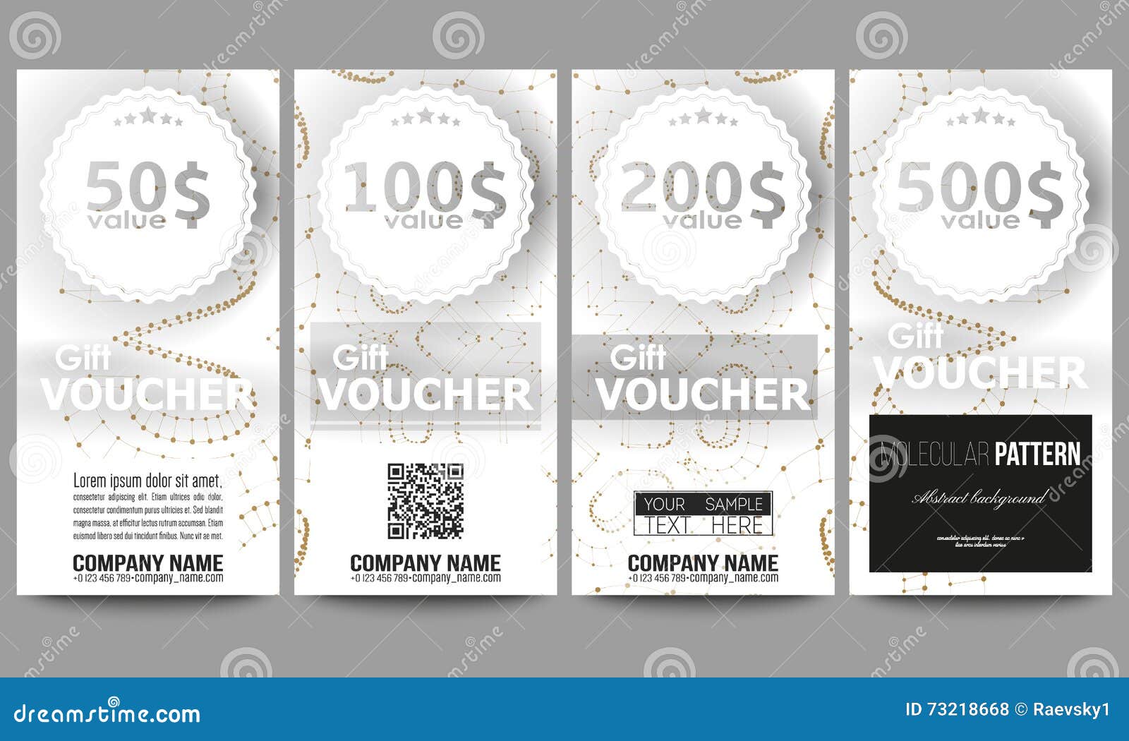 Set of Modern Gift Voucher Templates. Abstract Polygonal Low Poly ...