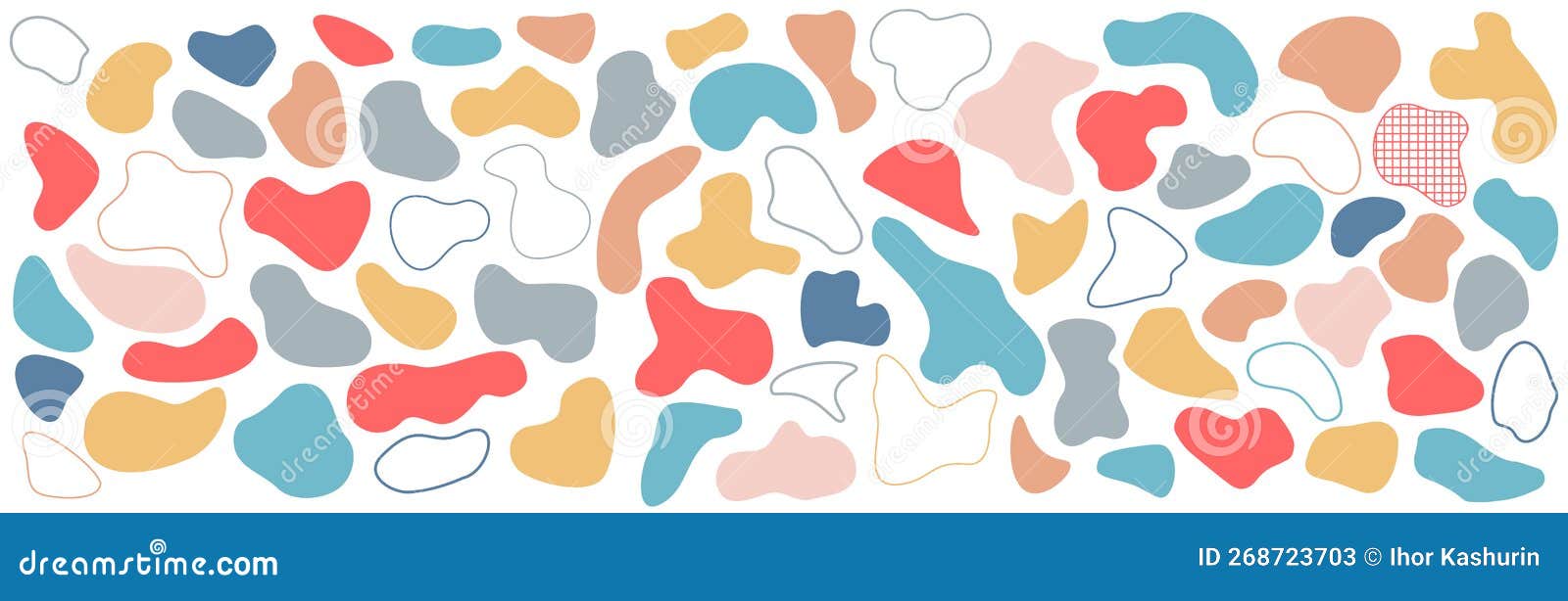 Set of Modern Graphic Elements. Abstract Blotch Shape. Liquid Shape ...