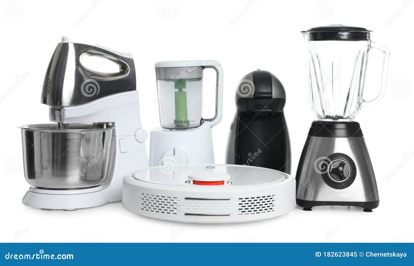 Set of Modern Home Appliances Isolated Stock Image - Image of ...