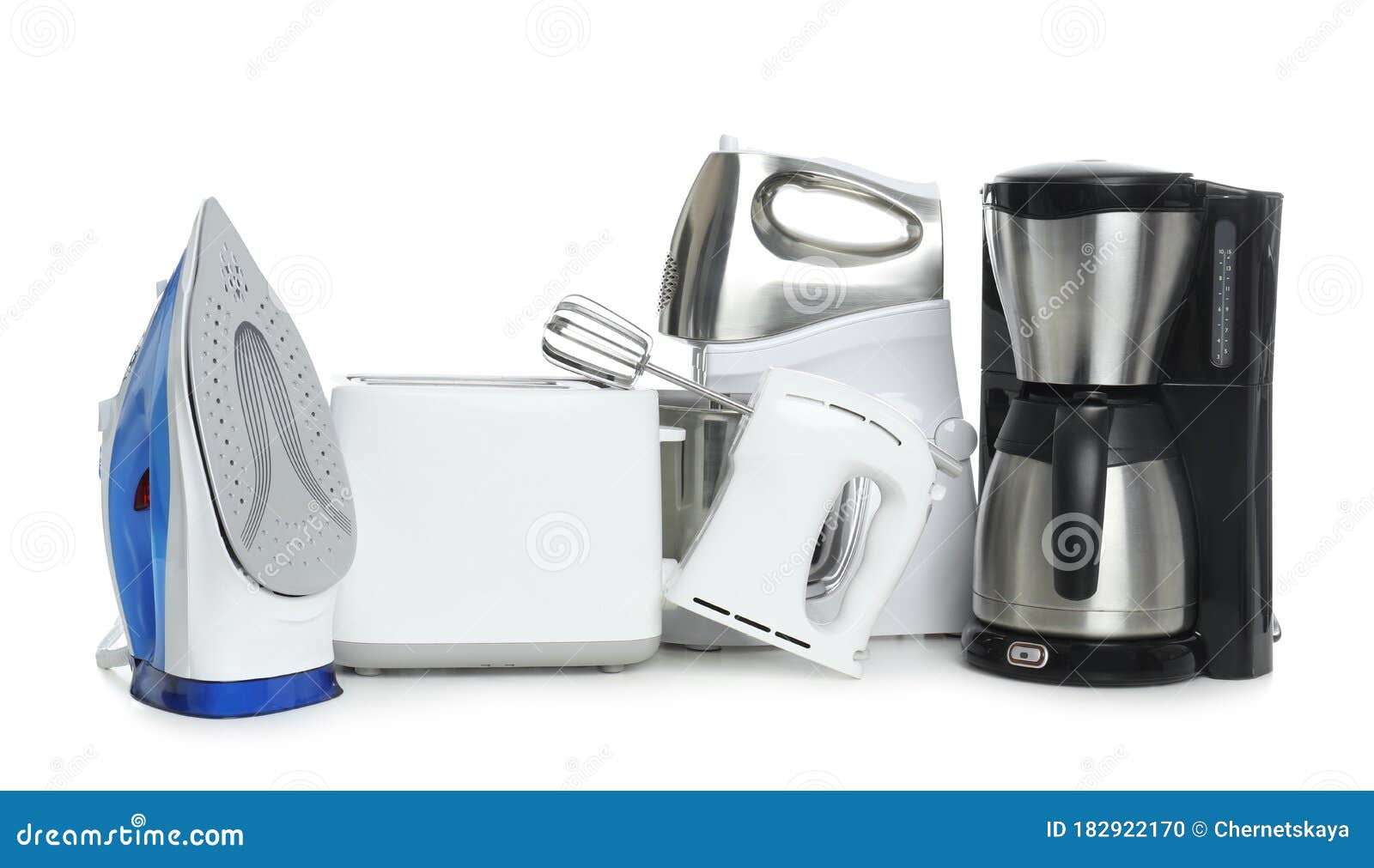Set of Modern Home Appliances Isolated Stock Photo - Image of home ...