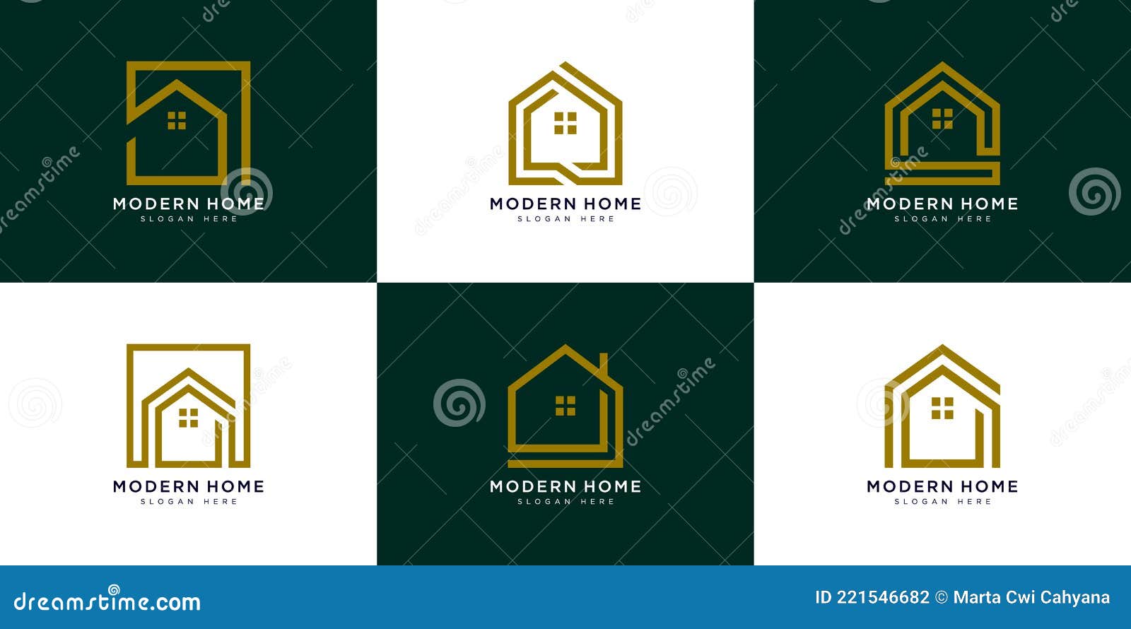 Set of Modern Home Logo Vector Design Stock Vector - Illustration of ...