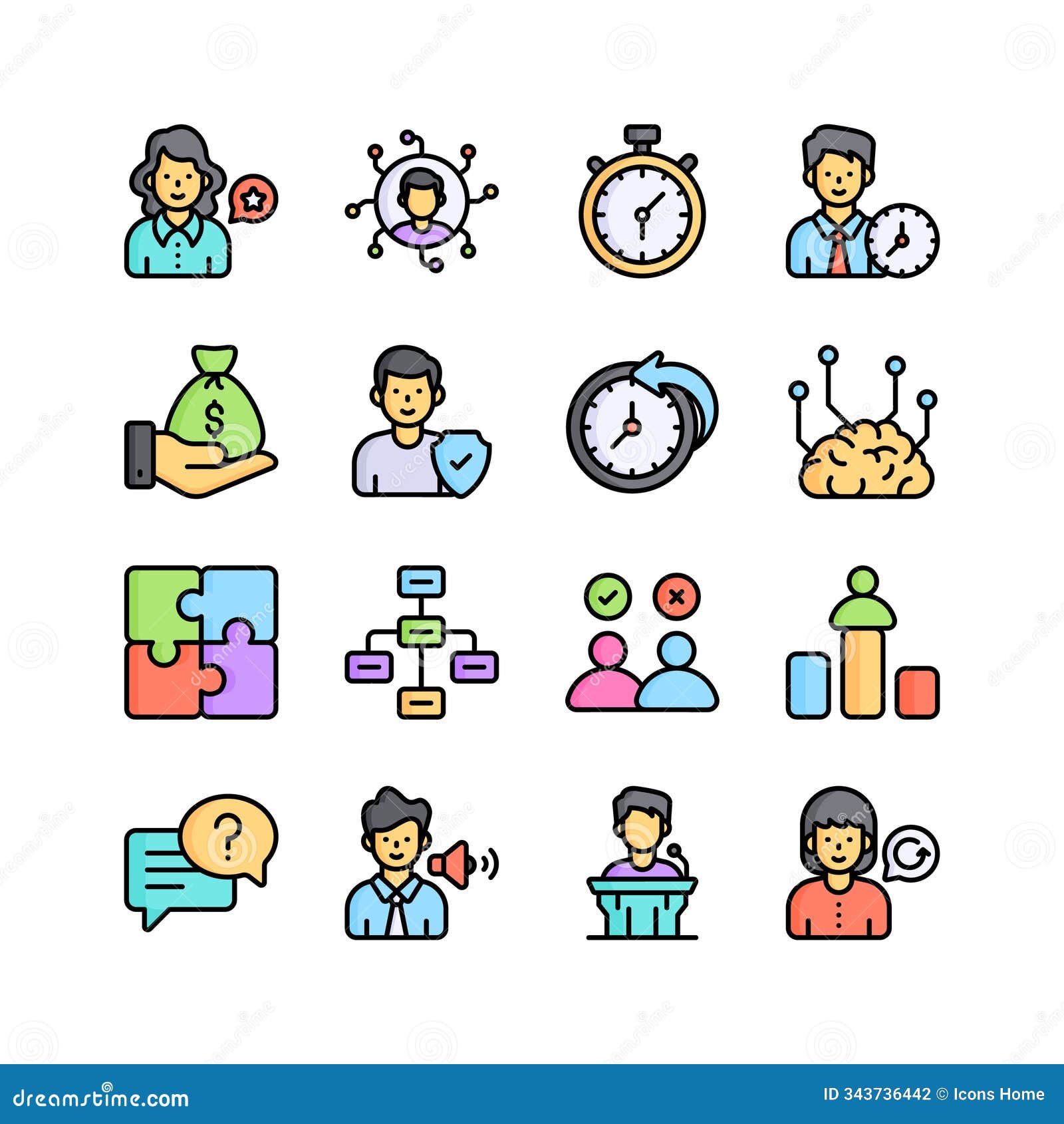 A Set of Modern Icons Representing Various Aspects of Business ...