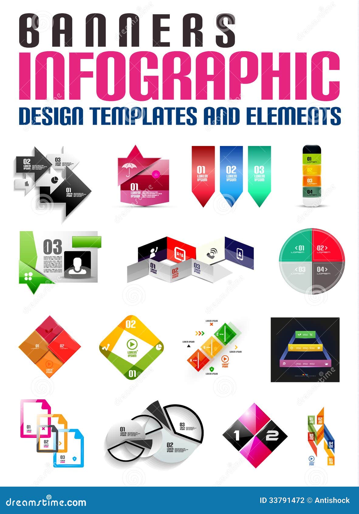 Set of Modern Infographic Banners Design Templates Stock Vector ...