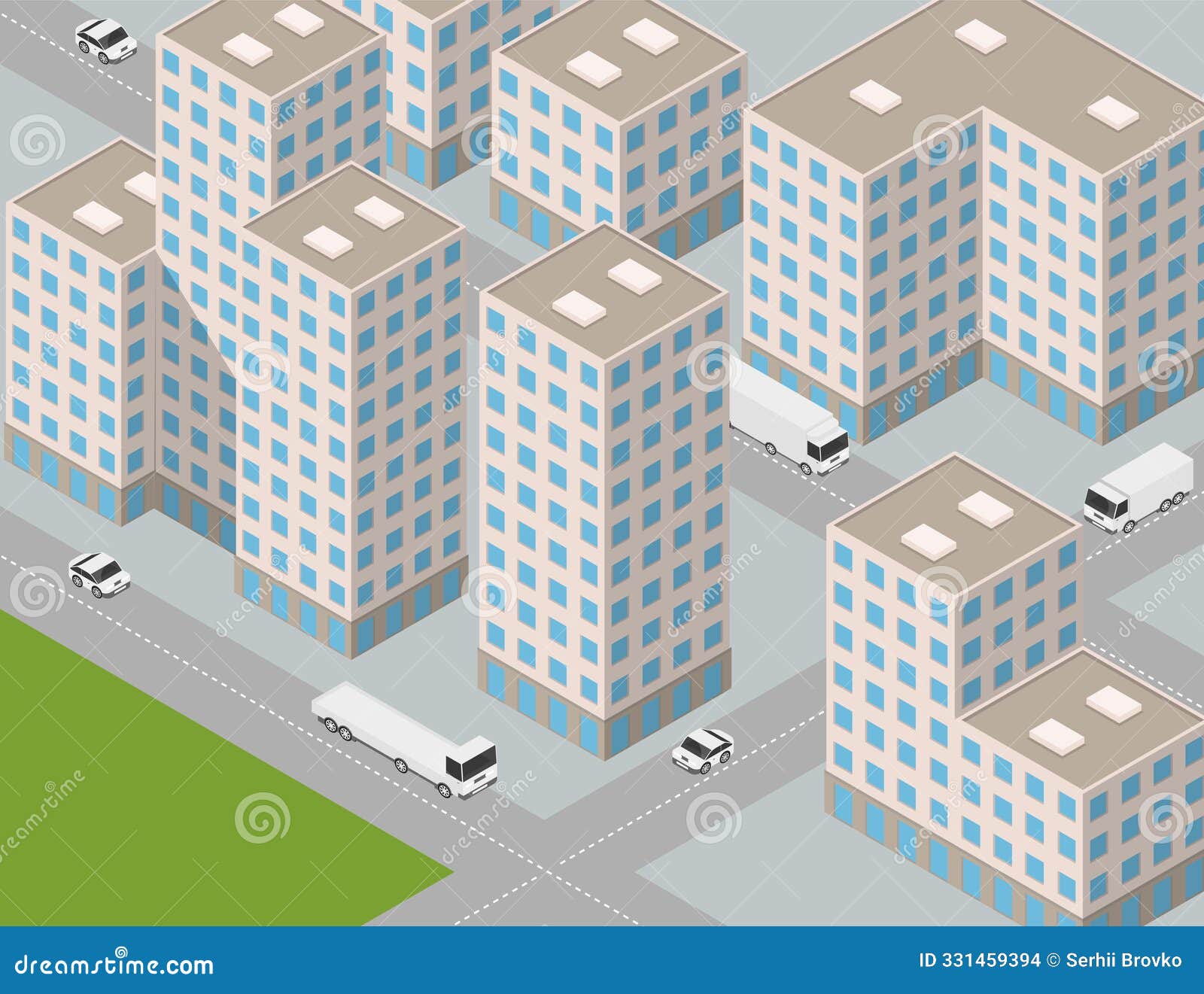 Set of Modern Isometric Buildings. Isometric City Maps. Vector ...