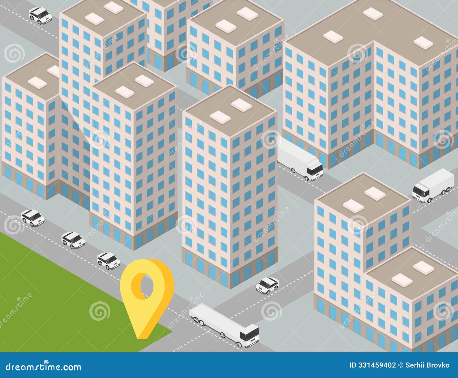 Set of Modern Isometric Buildings. Isometric City Maps. Vector ...