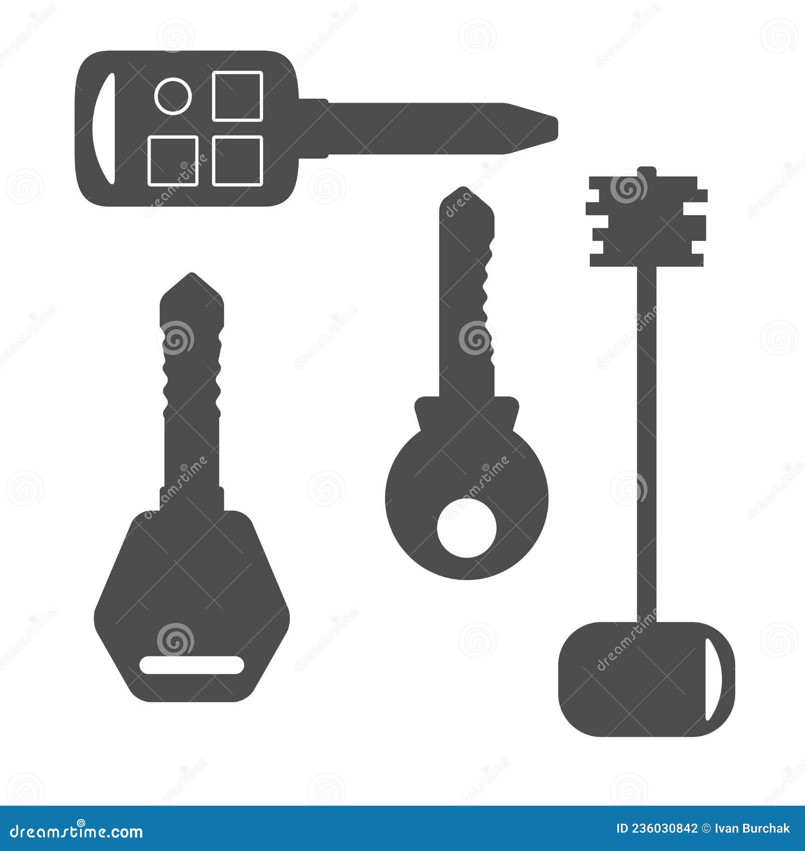 A set of modern keys stock illustration. Illustration of design - 236030842