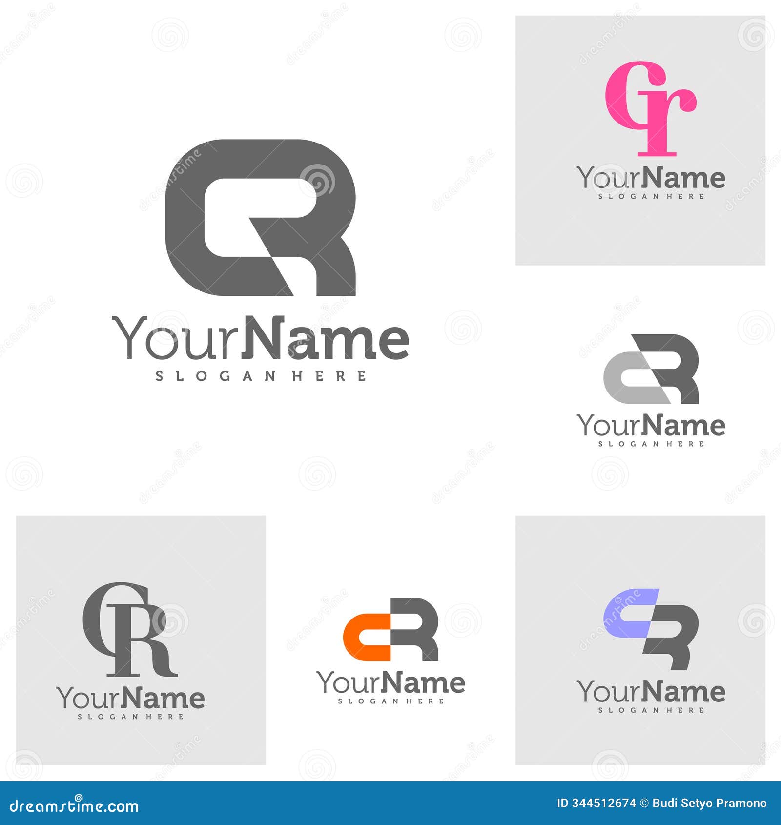 Set of Modern Letter CR Logo Design Vector. Creative CR Logo Concepts ...