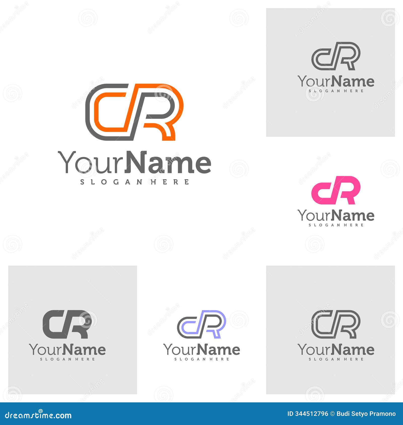 Set of Modern Letter CR Logo Design Vector. Creative CR Logo Concepts ...