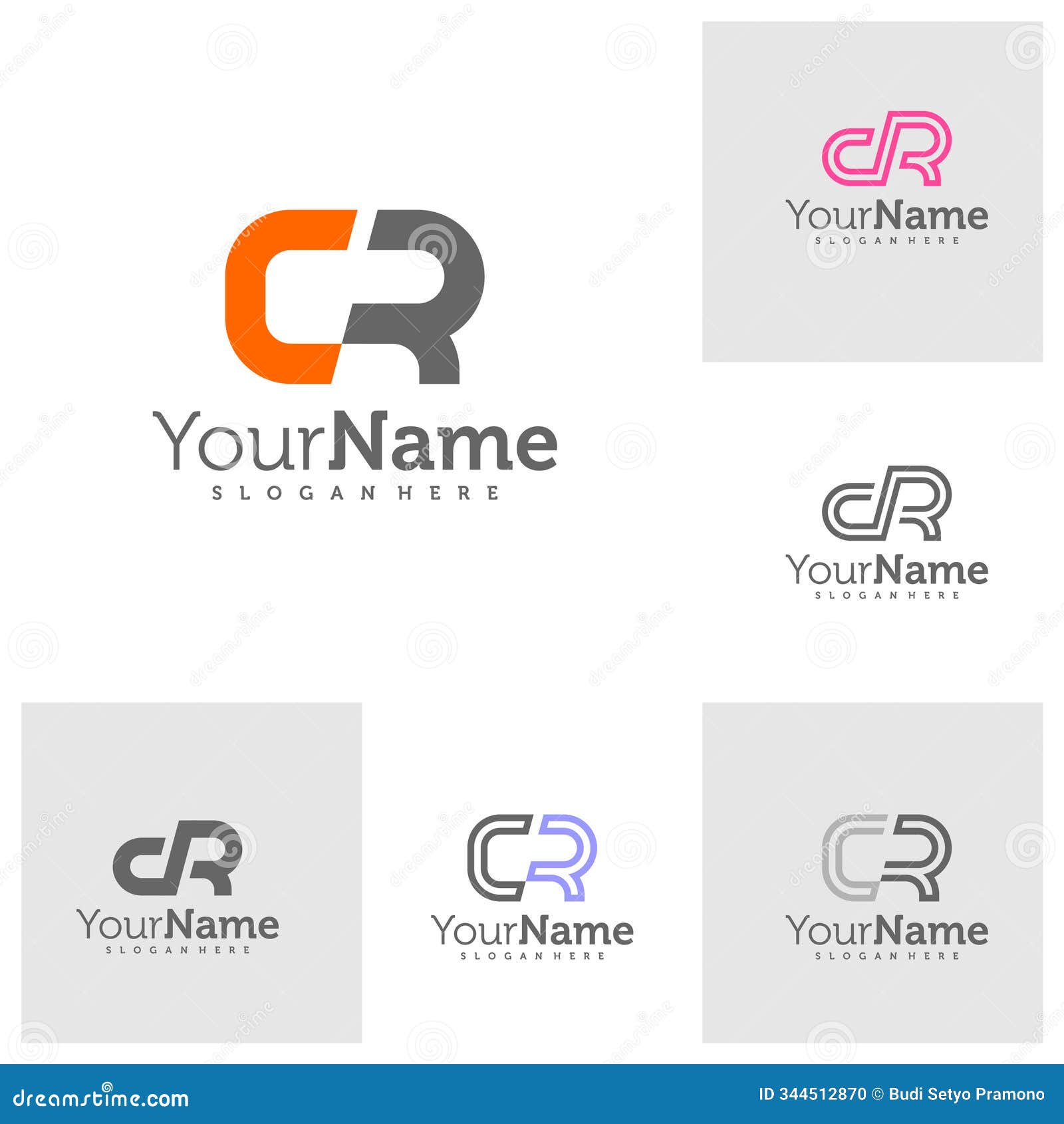 Set of Modern Letter CR Logo Design Vector. Creative CR Logo Concepts ...