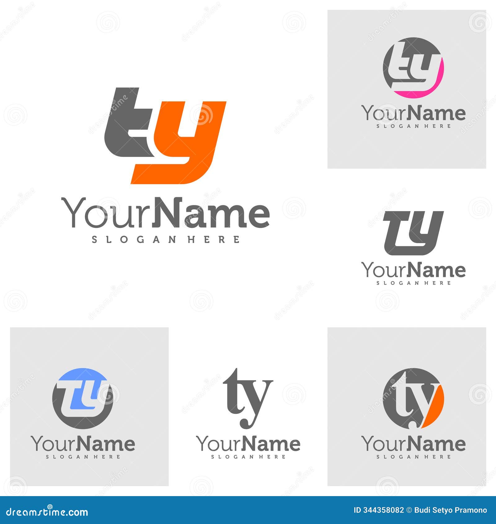 Set of Modern Letter TY Logo Design Vector. Creative TY Logo Concepts ...
