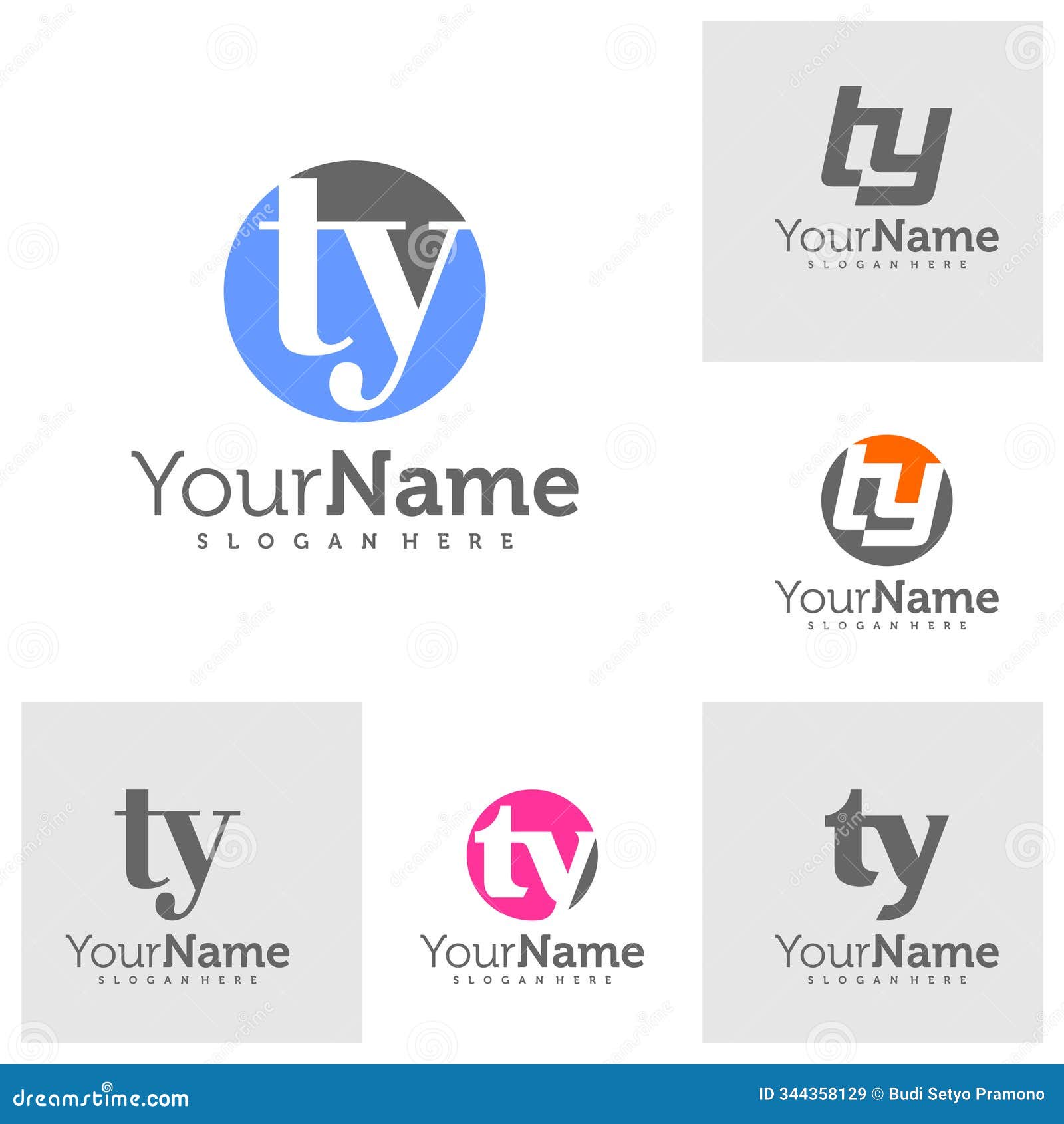 Set of Modern Letter TY Logo Design Vector. Creative TY Logo Concepts ...