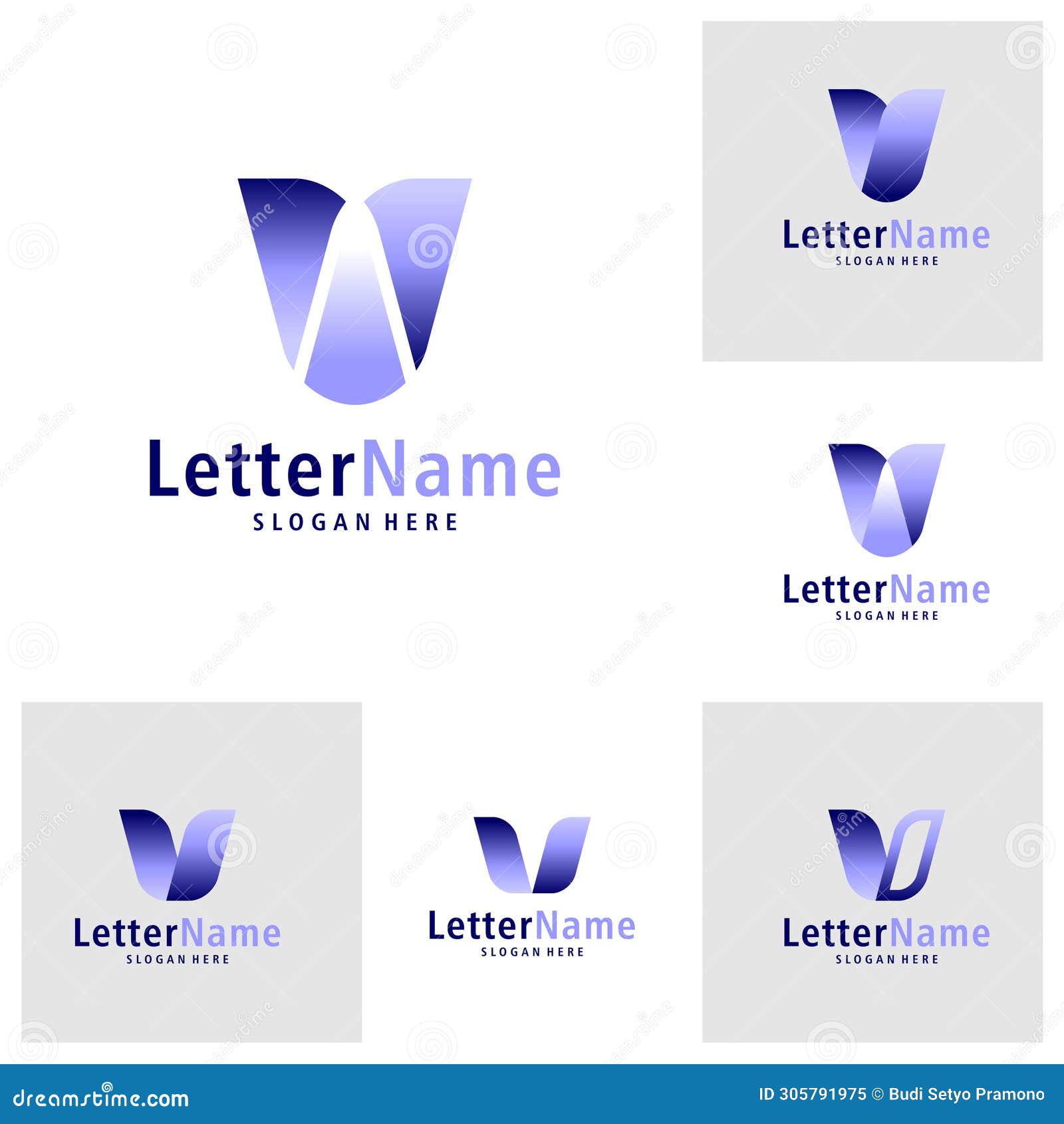 Set of Modern Letter V Logo Design Vector. Creative V Logo Concepts ...
